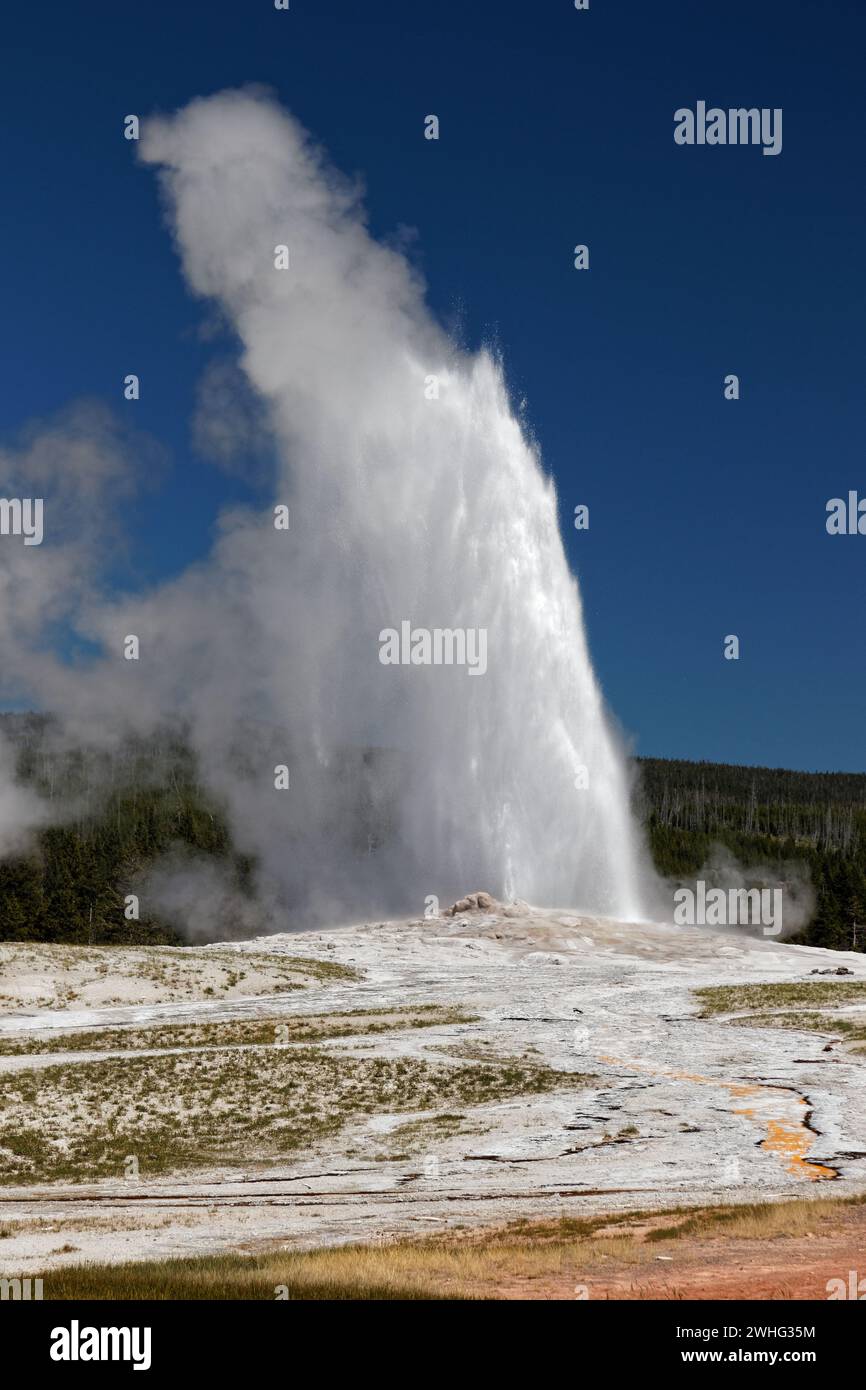Eruption of the Old Faithful Geyser in the Yellowstone National Park ...