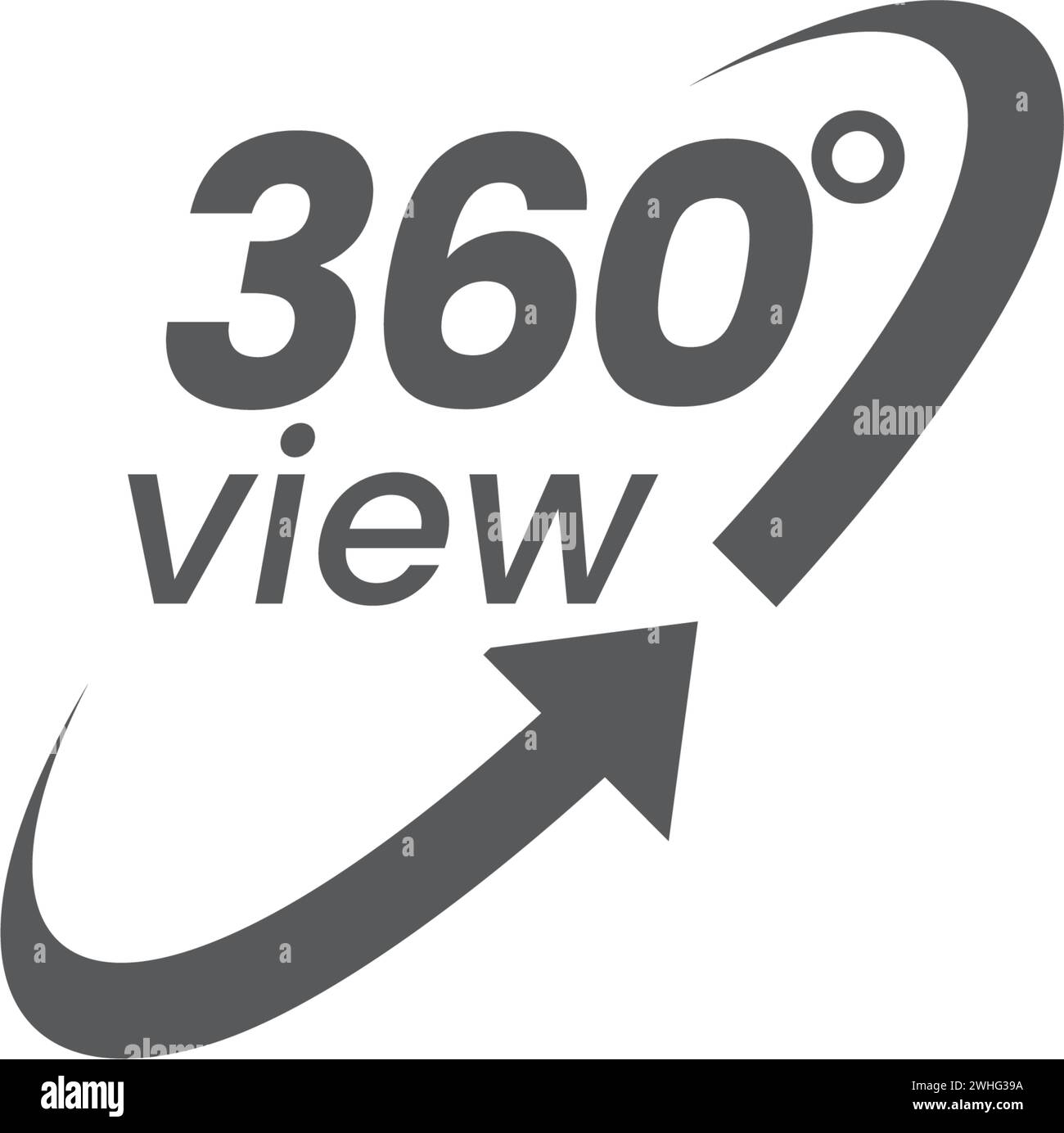 simple 360 degree icon on white background Stock Vector Image & Art - Alamy