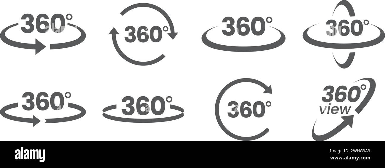 simple 360 degree icon on white background Stock Vector Image & Art - Alamy