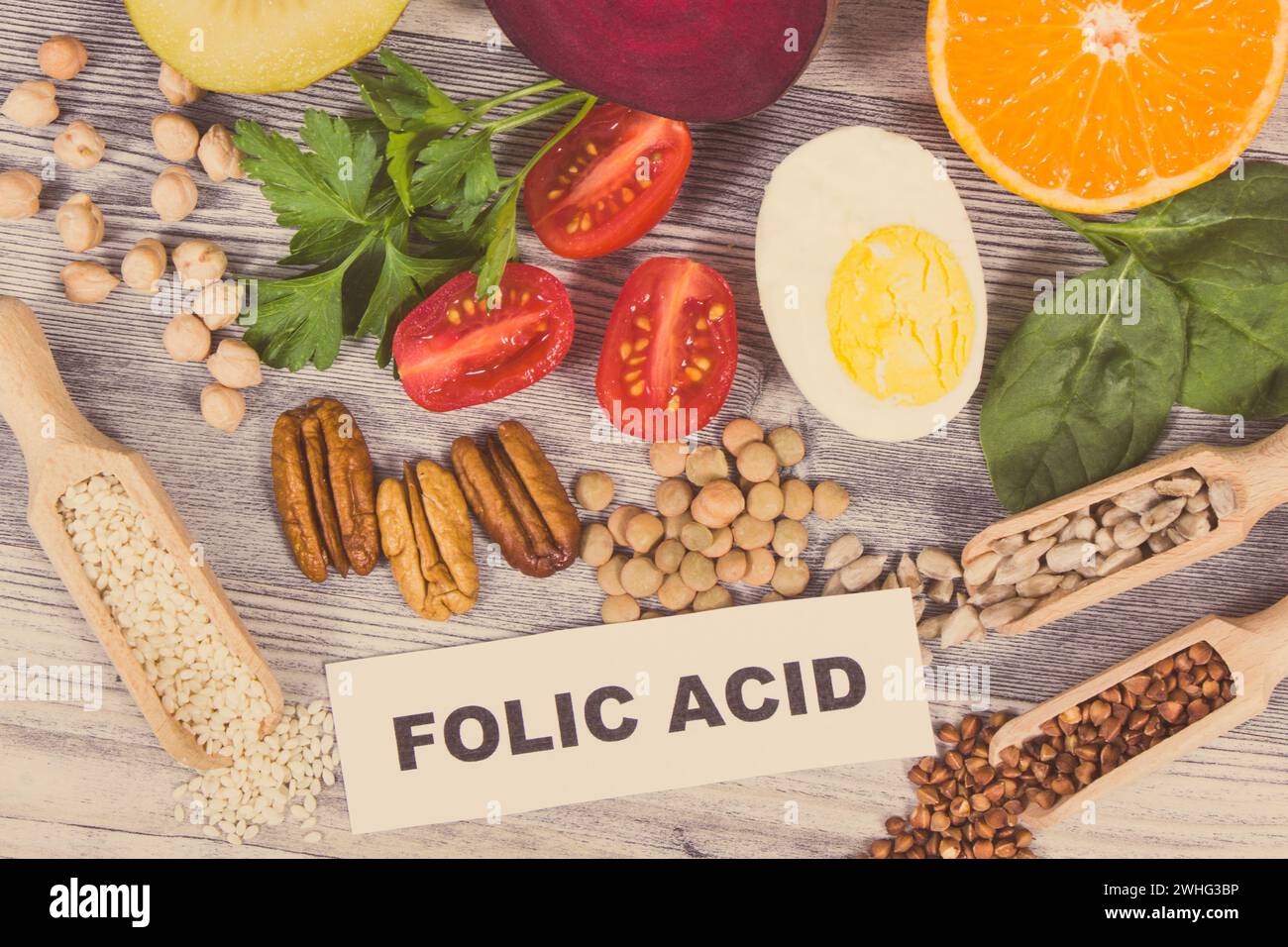 Food containing natural folic acid, dietary fiber and other vitamins or ...
