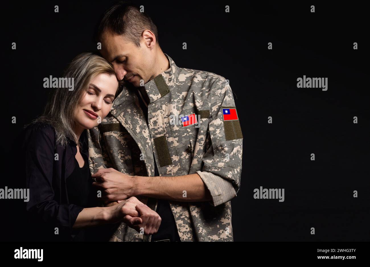 Military Taiwan with his wife Stock Photo - Alamy