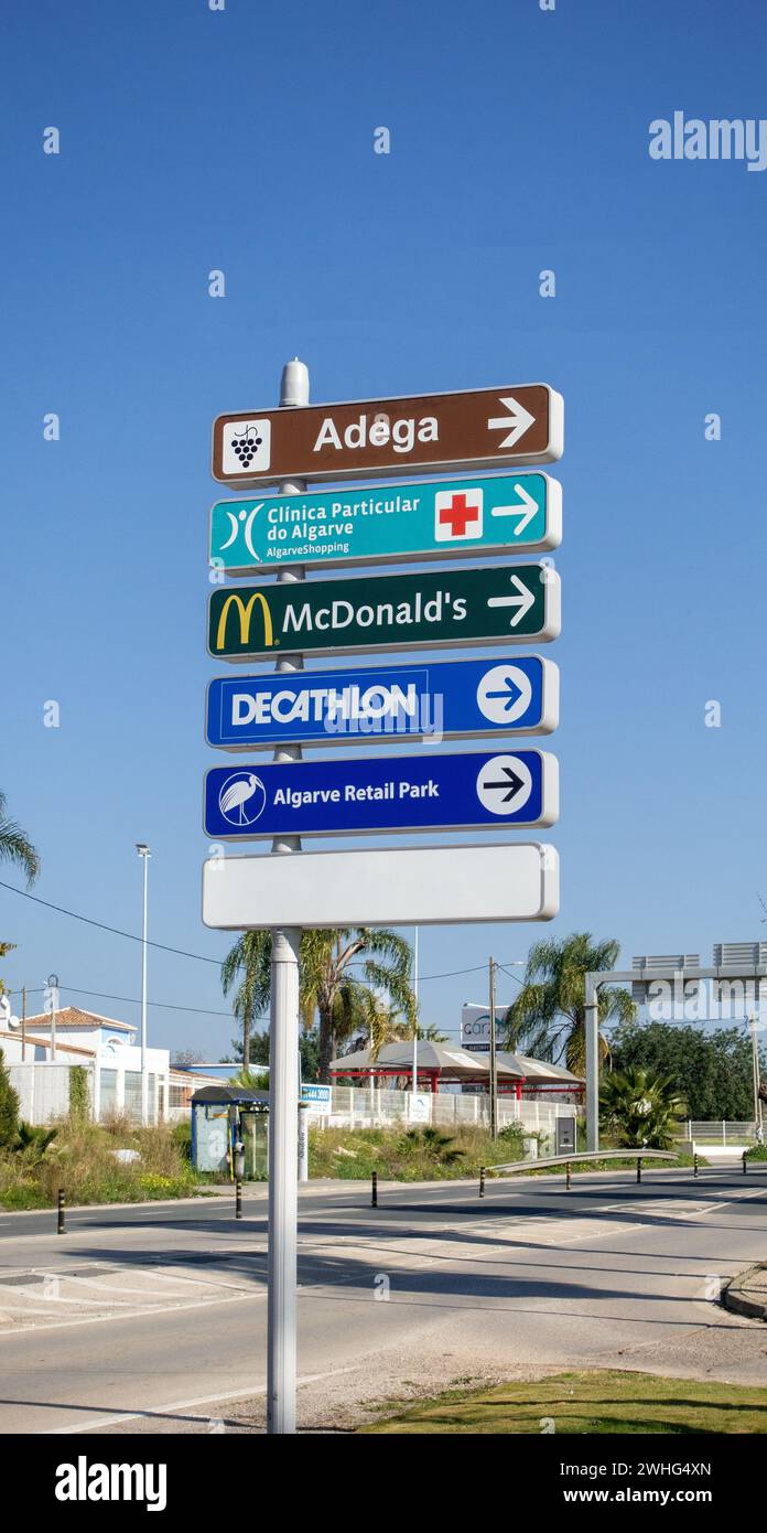 Algarve Shopping Centre Road Signs In Guia Portugal February 1, 2024 ...