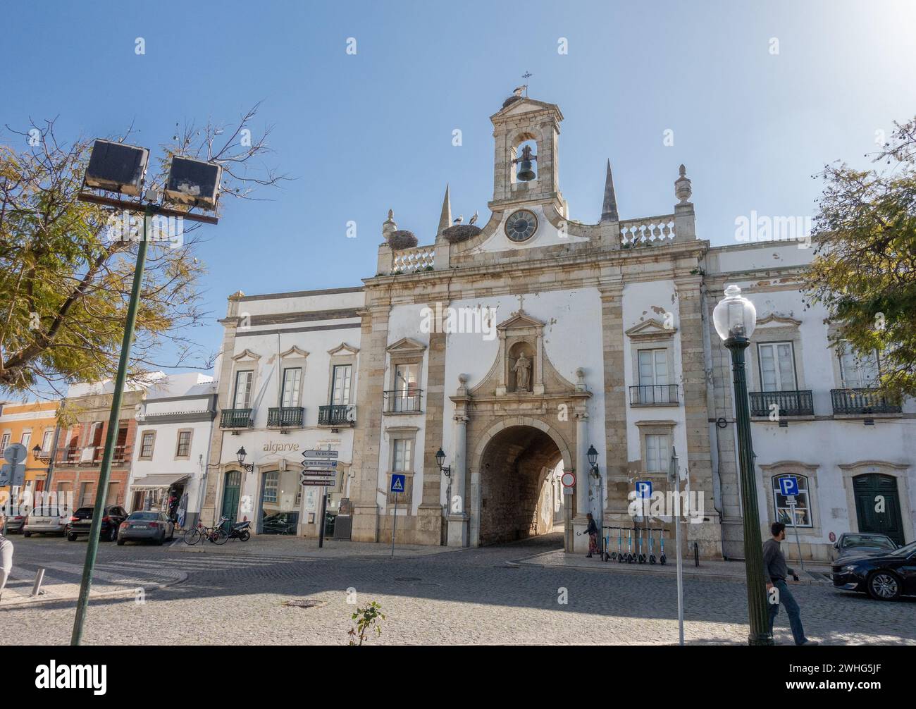 The Town Arch (Arco da Vila), In Faro With Nesting White Storks ...