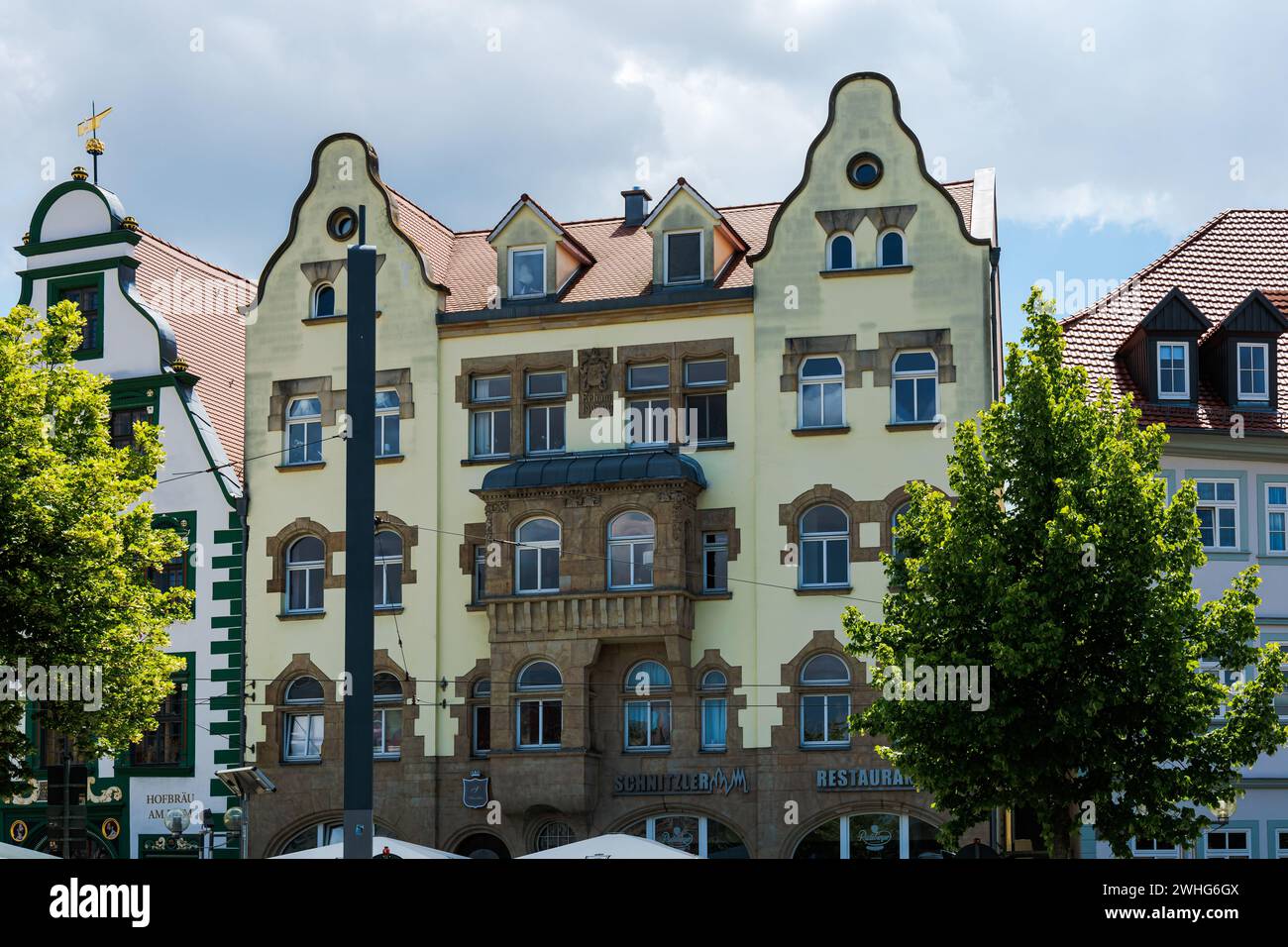Historic buildings in PeterstraÃŸe, Erfurt, Thuringia Stock Photo - Alamy