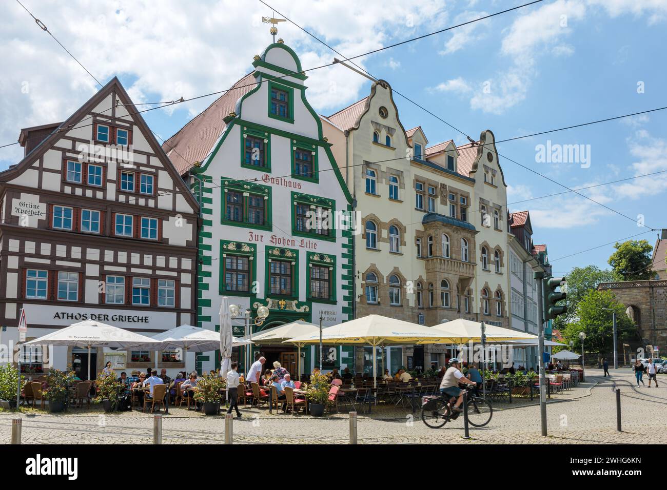 Historical buildings in Peterstrasse, Erfurt, Thuringia Stock Photo - Alamy