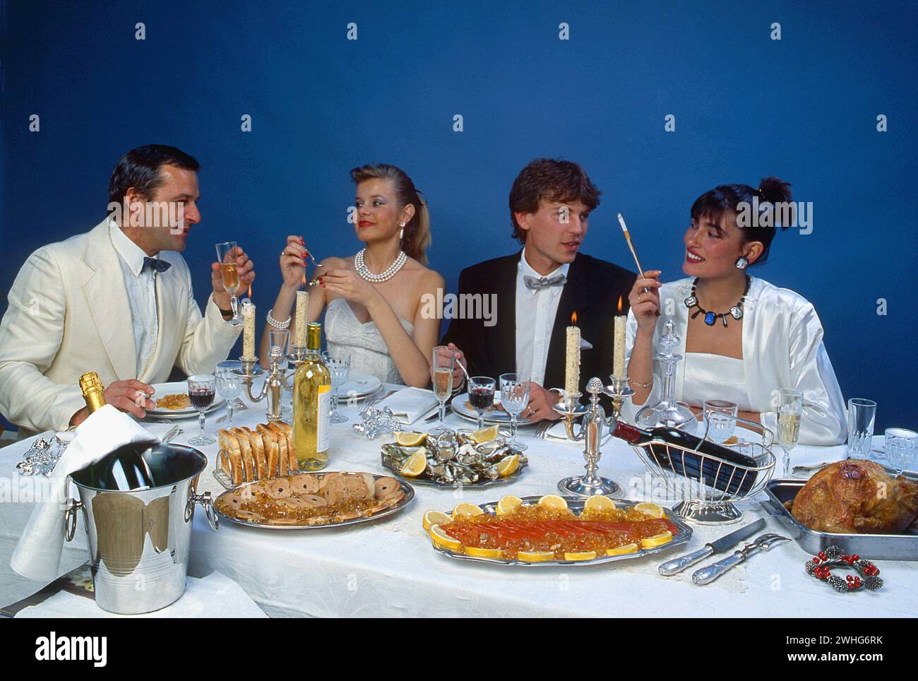 christmas eve meal with friends table with french food very fancy ...