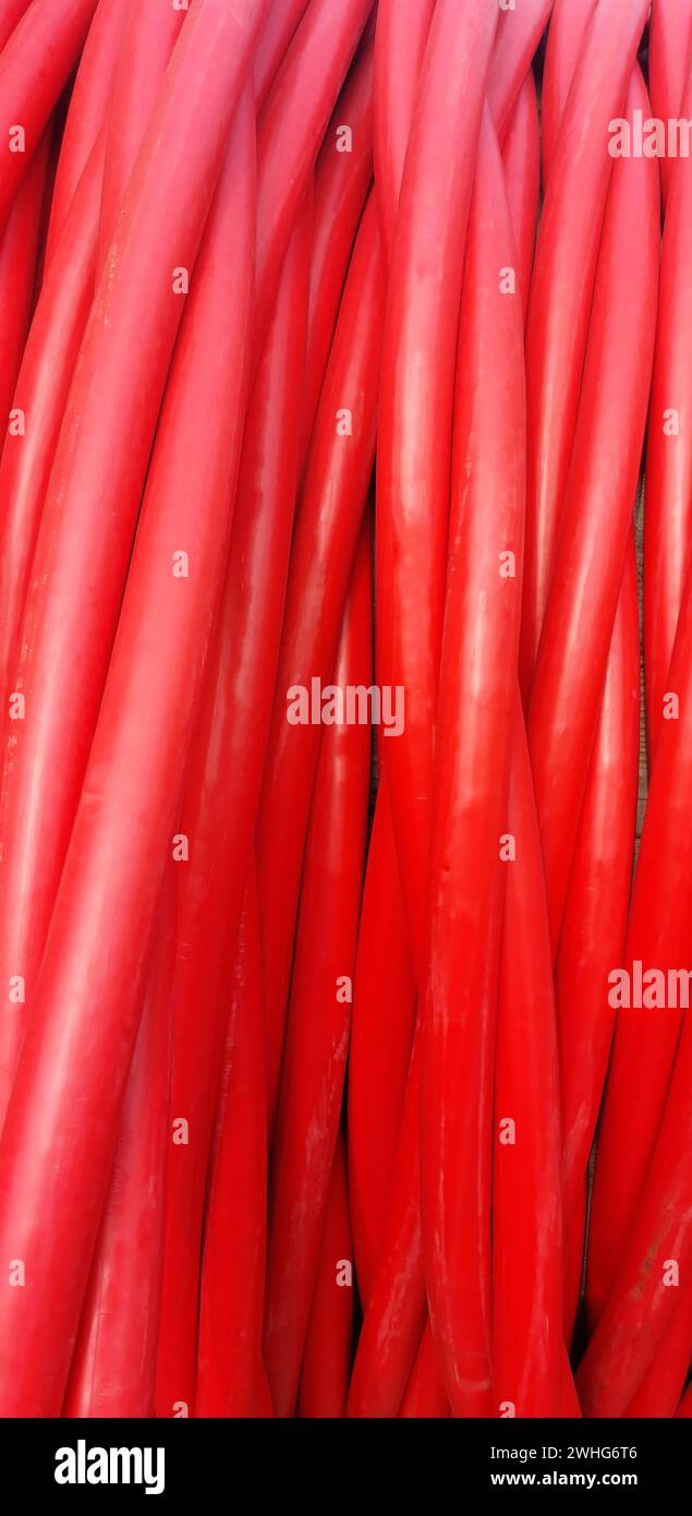 Background of the detail of big electrical wire in the reel Stock Photo ...