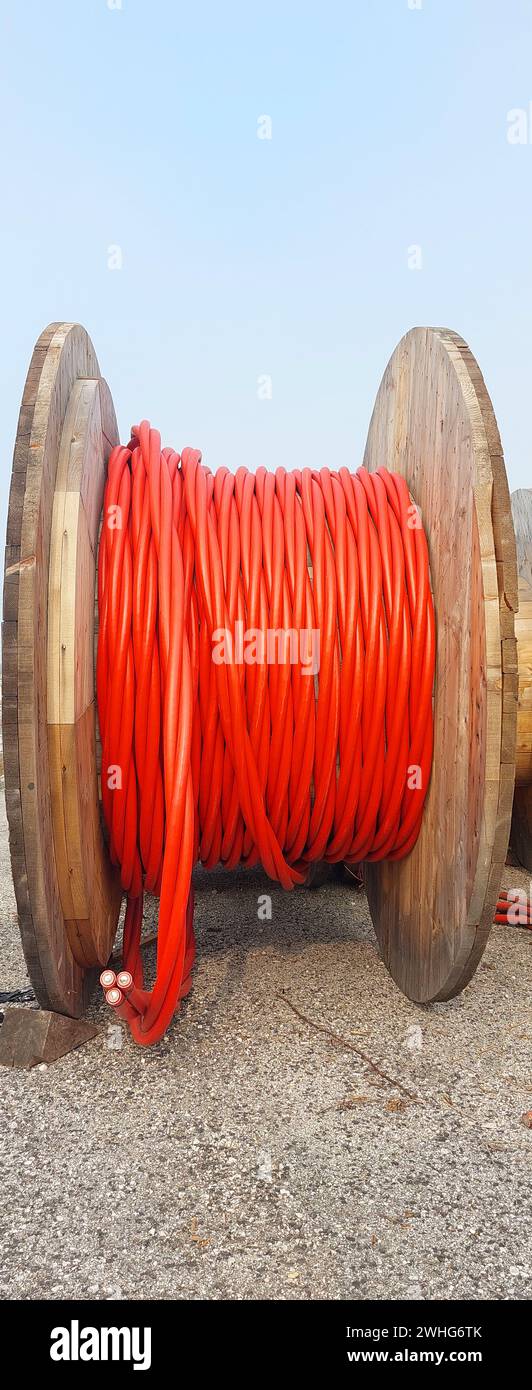BIG High-voltage cable drum also called Electrical conductor reel with ...