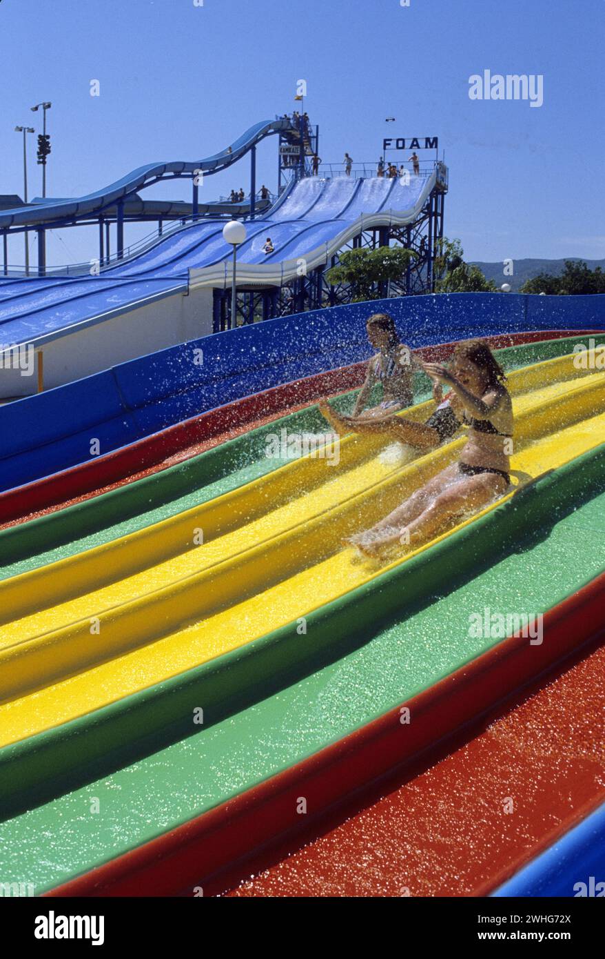 summer holidays toboggan aquatic park sliding vibrations spain ibiza ...