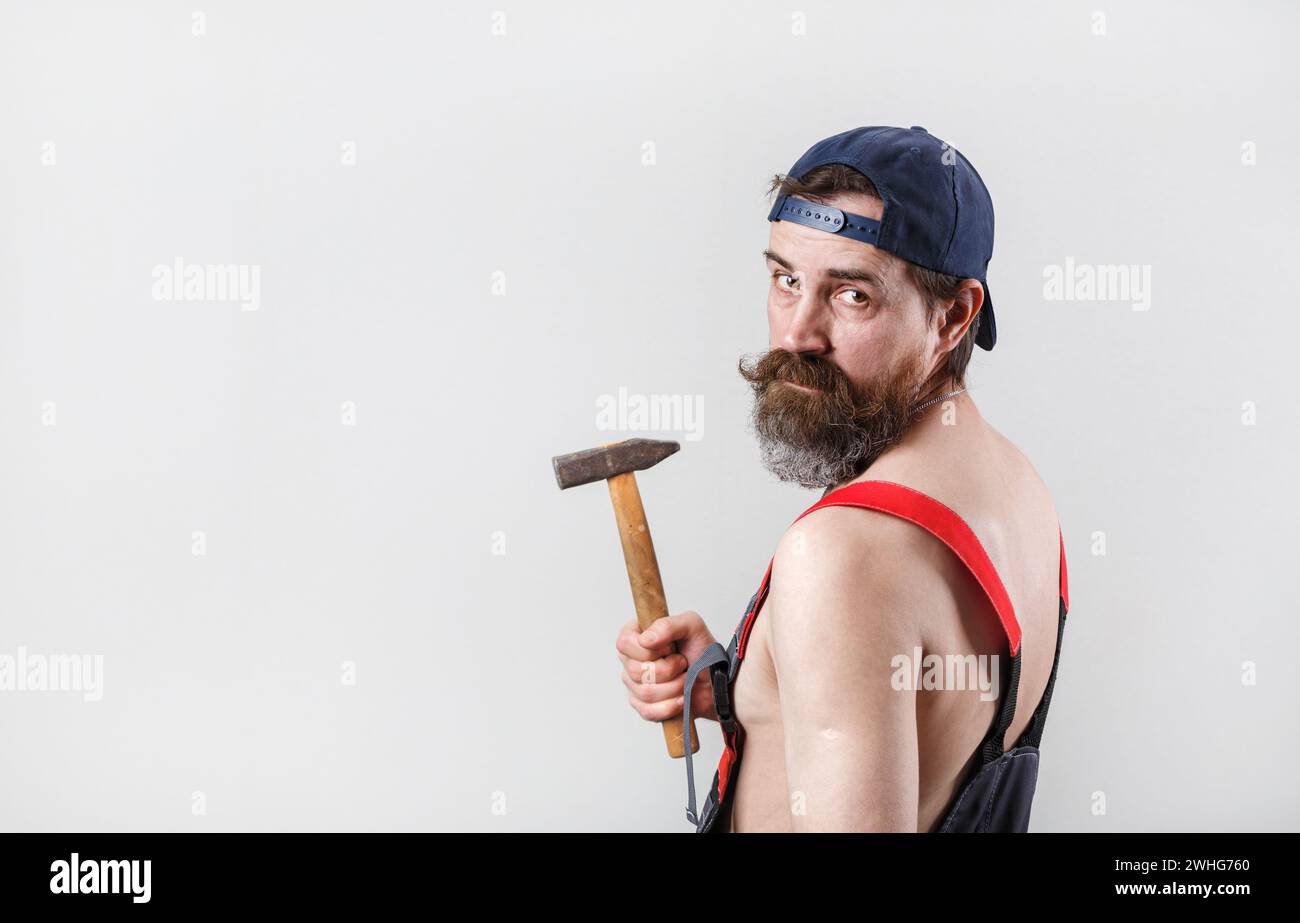 Bearded construction man uniform hi-res stock photography and images ...