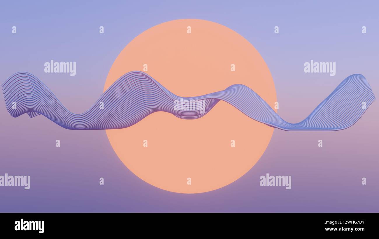 showcases a minimalist design of retro waves with a sun, offering a ...