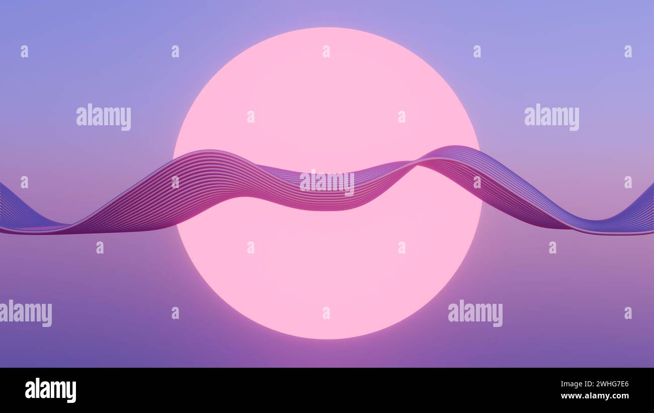 showcases a minimalist design of retro waves with a sun, offering a ...