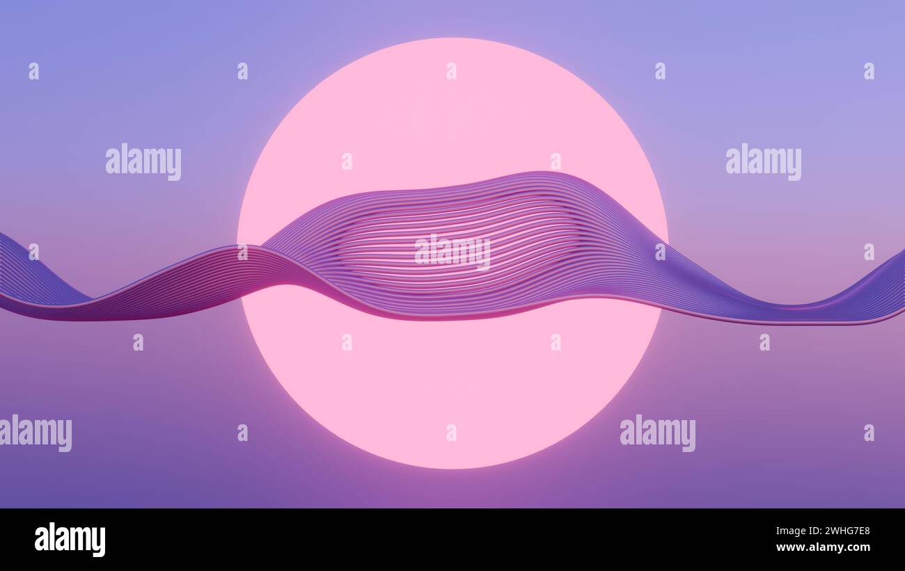 showcases a minimalist design of retro waves with a sun, offering a ...