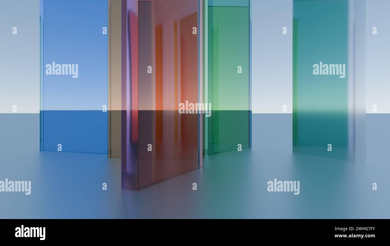 Abstract holographic with holographic echoes and 3D effects, creating ...