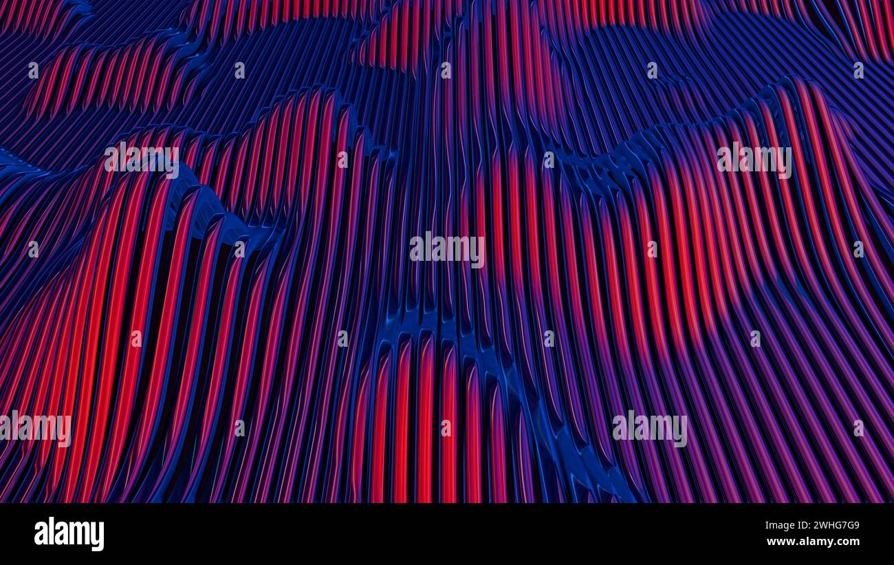 Waves of dynamic waveforms with effects, creating a visually rhythmic and harmonious composition ...