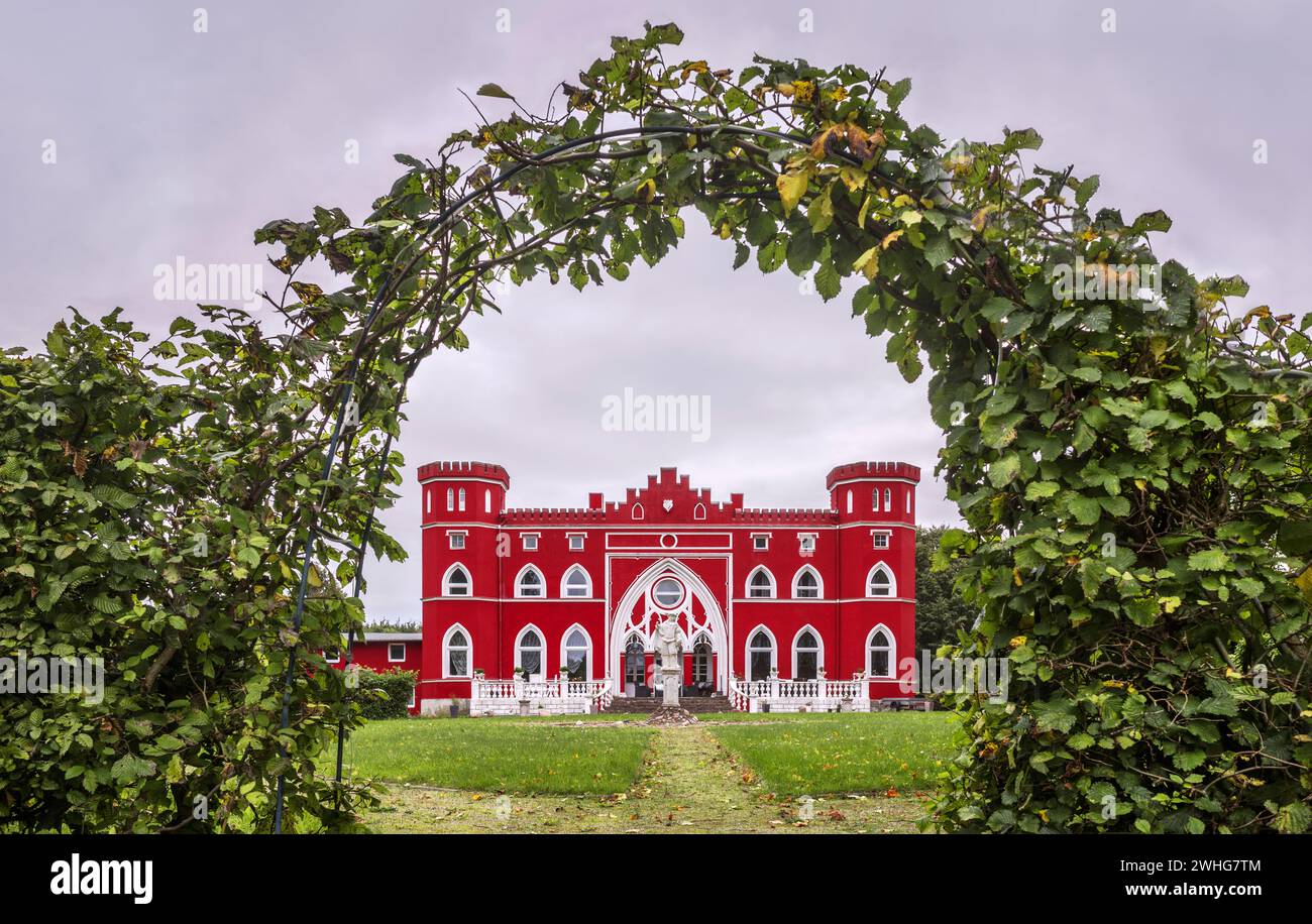 The Red Hunting Castle Stock Photo - Alamy