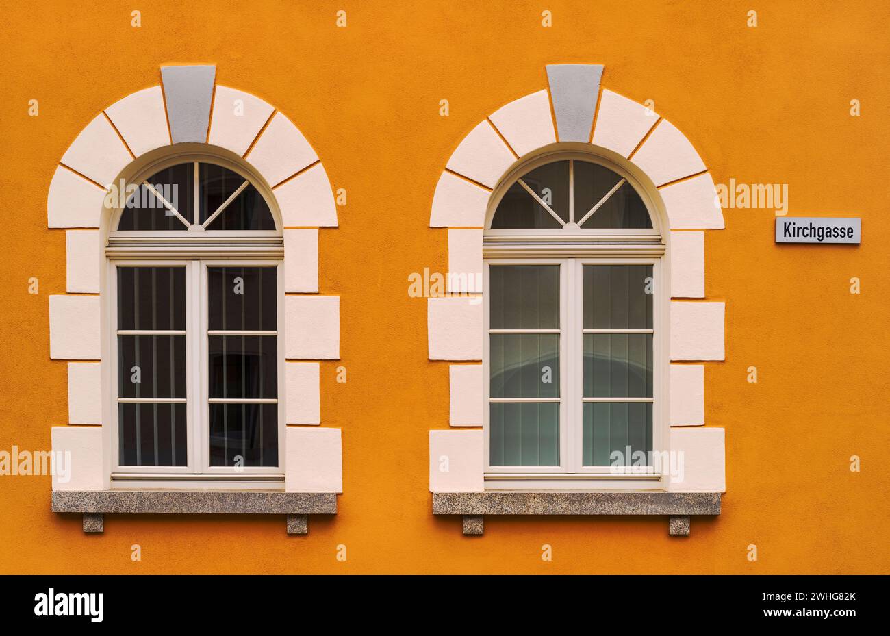The windows of a town hall Stock Photo - Alamy