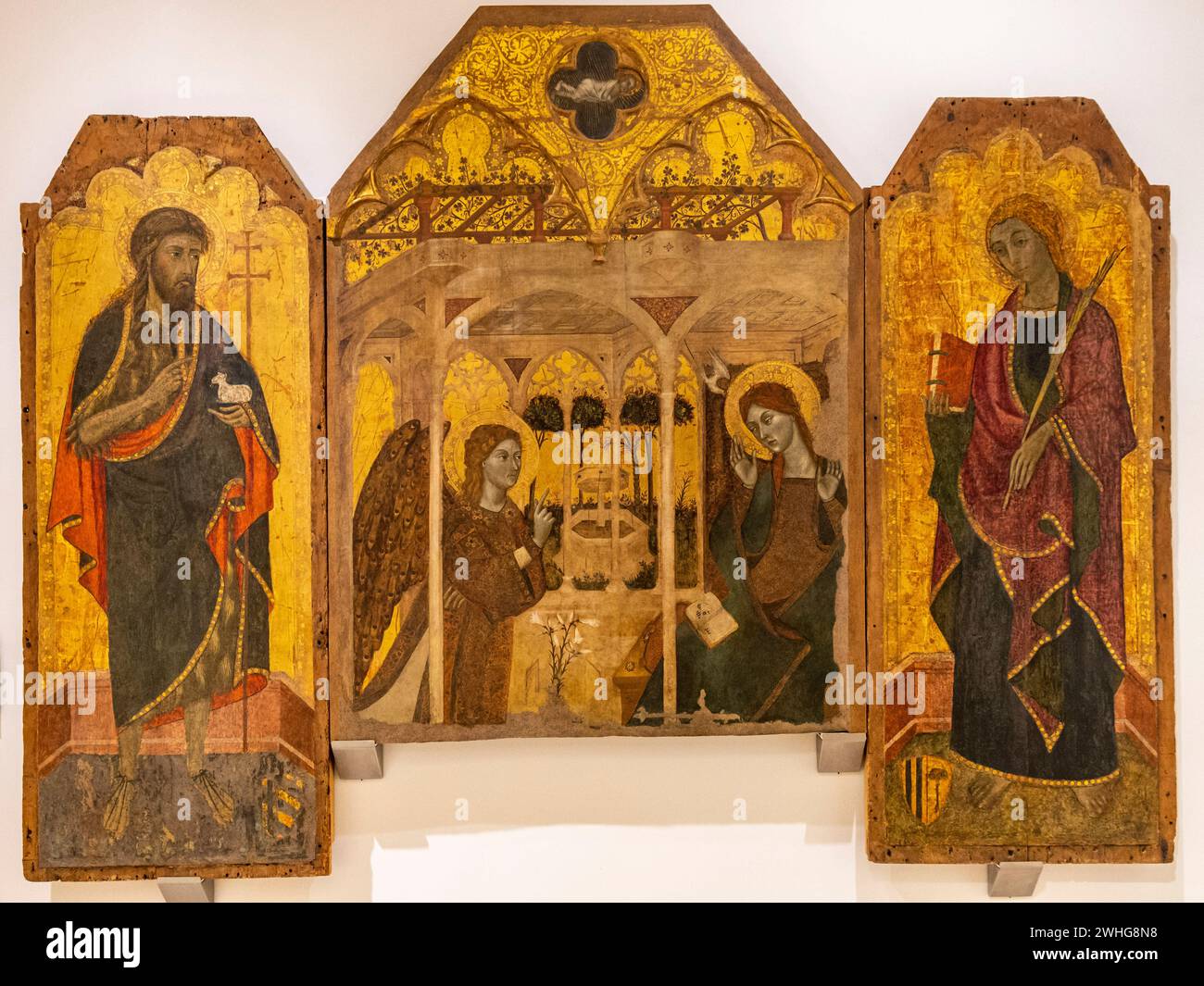 The Annunciation and the Two Saints John, Pere Marçol, 14th century ...