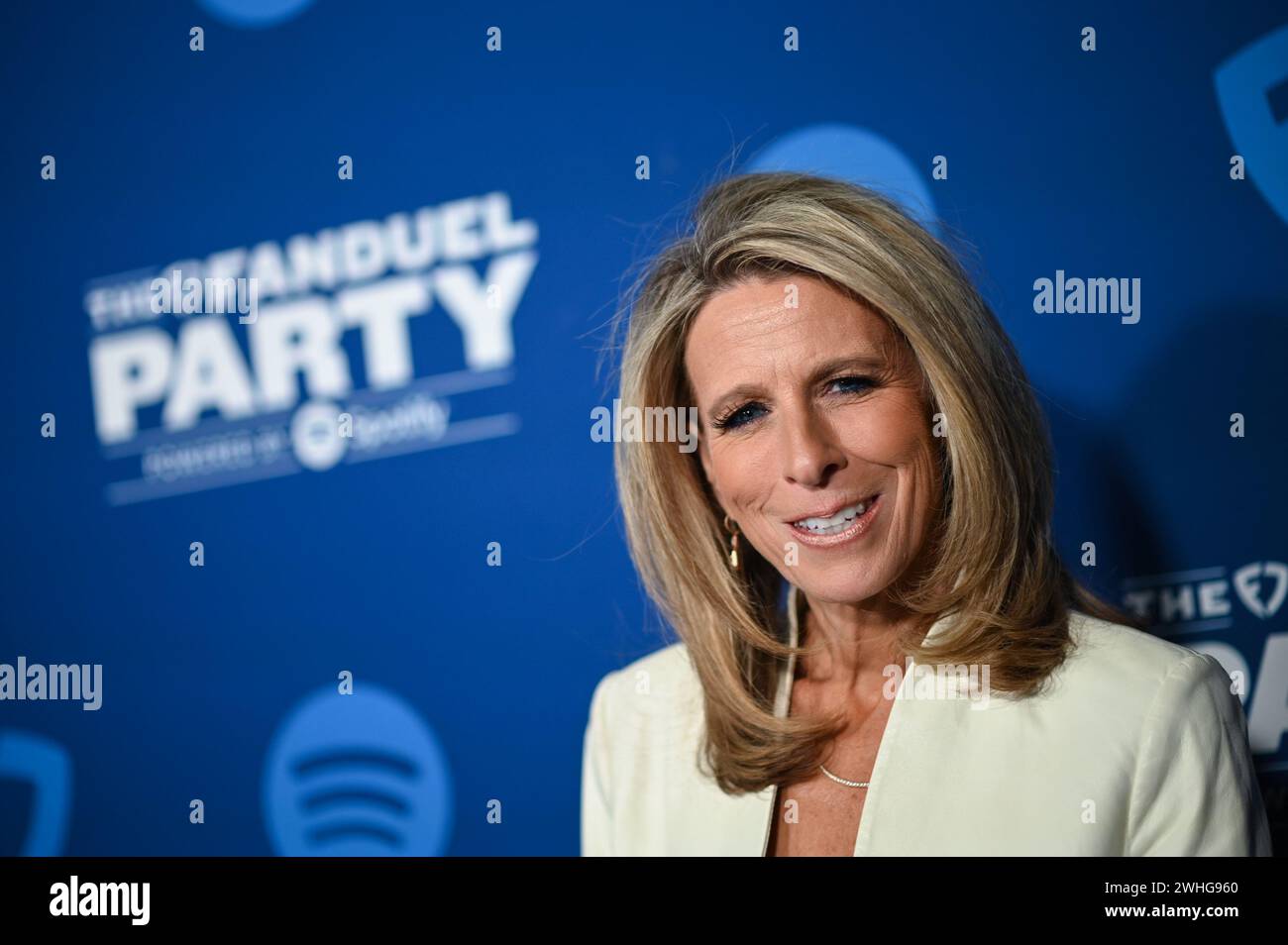 Las Vegas, USA. 10th Feb, 2024. Fanduel CEO Amy Howe walking on the red ...