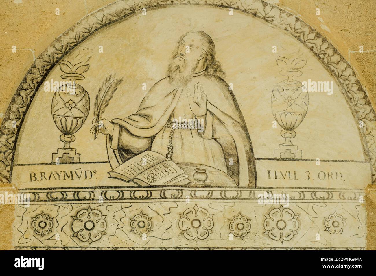 portrait of Ramon Llull, 17th century, paintings of the corridor on the ...