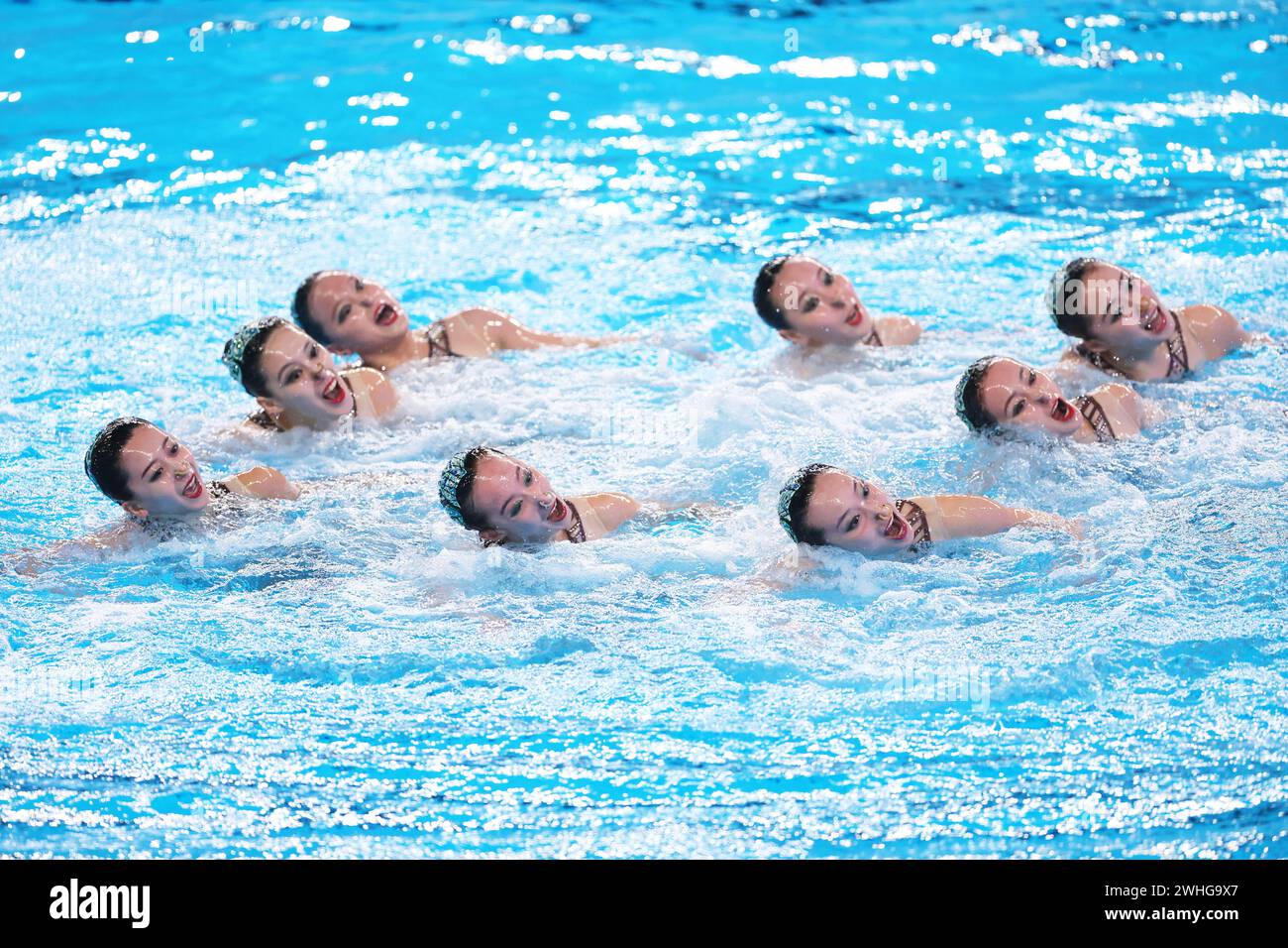 Doha, Qatar. 9th Feb, 2024. China team group (CHN) Artistic Swimming ...