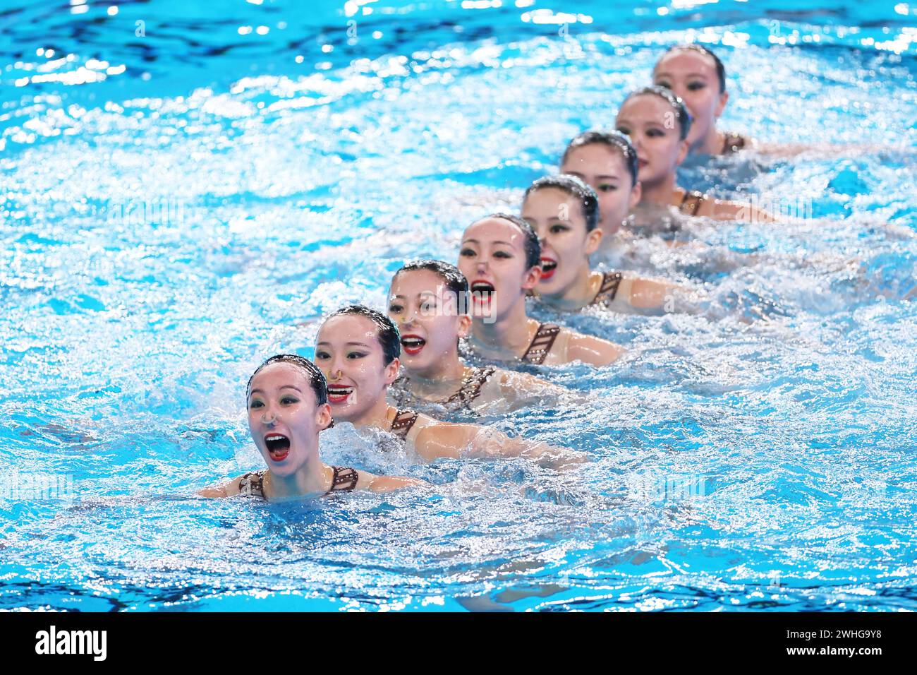 Doha, Qatar. 9th Feb, 2024. China team group (CHN) Artistic Swimming ...