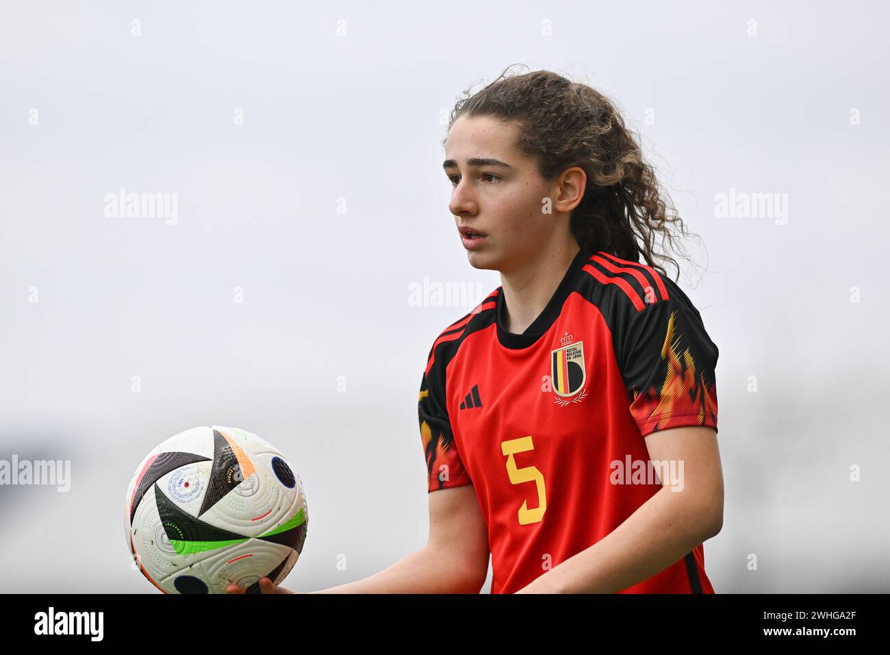 Tubize, Belgium. 08th Feb, 2024. Kiki Peeters (5) of Belgium pictured ...