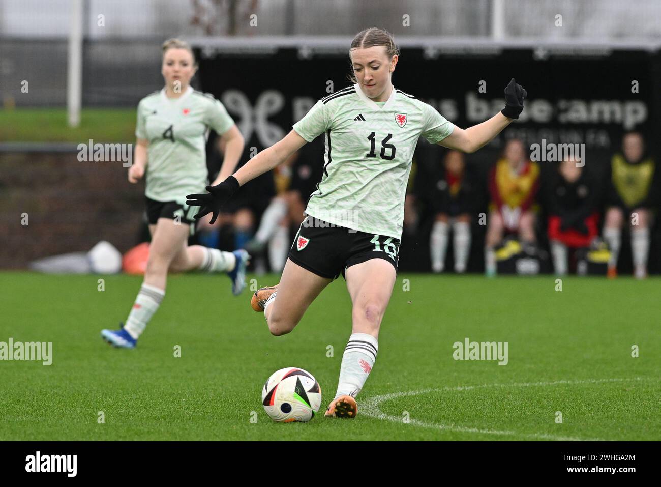 Tubize, Belgium. 08th Feb, 2024. Cadi Rodgers (16) of Wales pictured ...