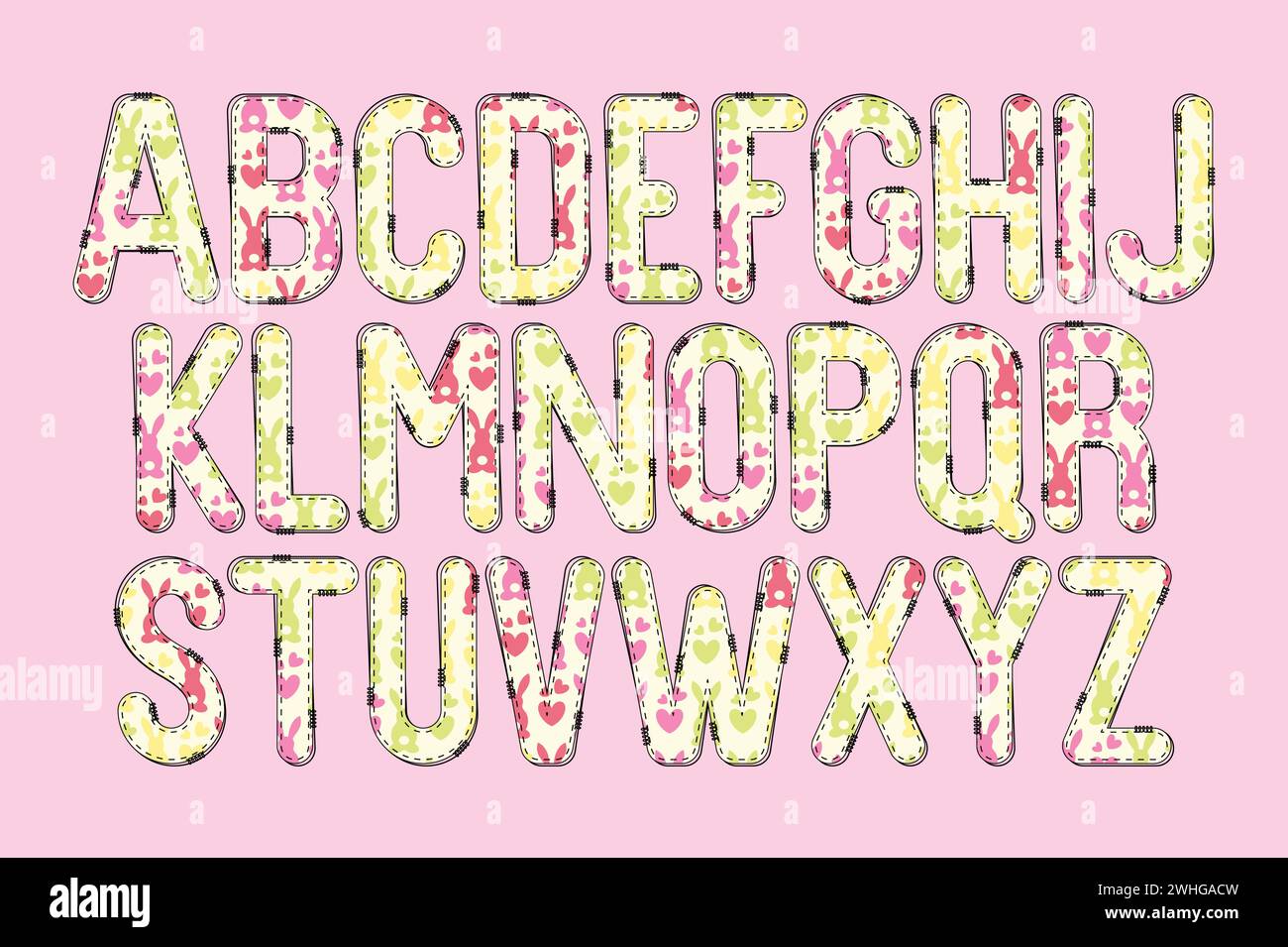 Versatile Collection of Bunny Bliss Alphabet Letters for Various Uses ...