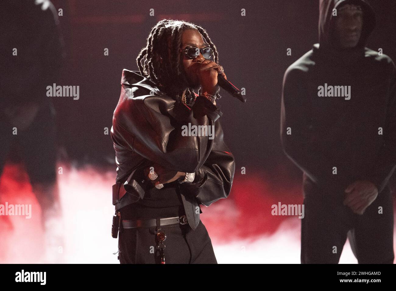 French rapper Gazo Vianney performs on stage during the 39th Victoires ...
