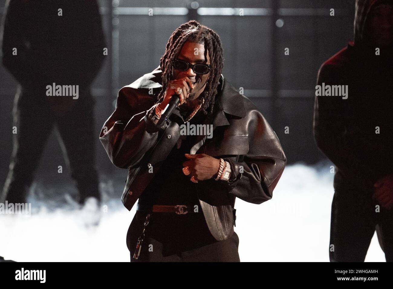 French rapper Gazo Vianney performs on stage during the 39th Victoires ...