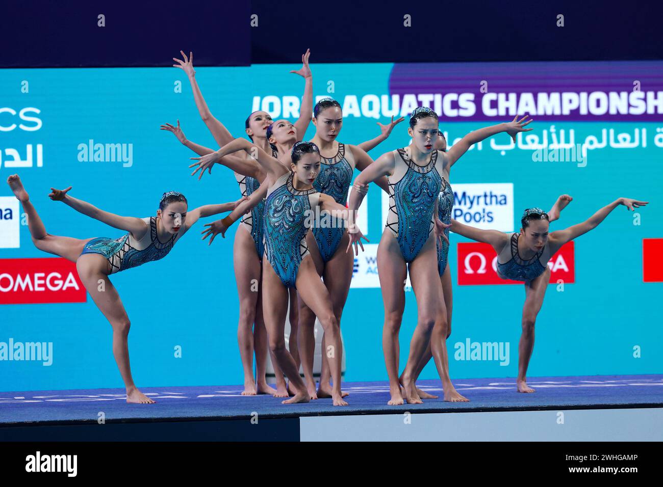 Doha, Qatar. 9th Feb, 2024. China team group (CHN) Artistic Swimming ...