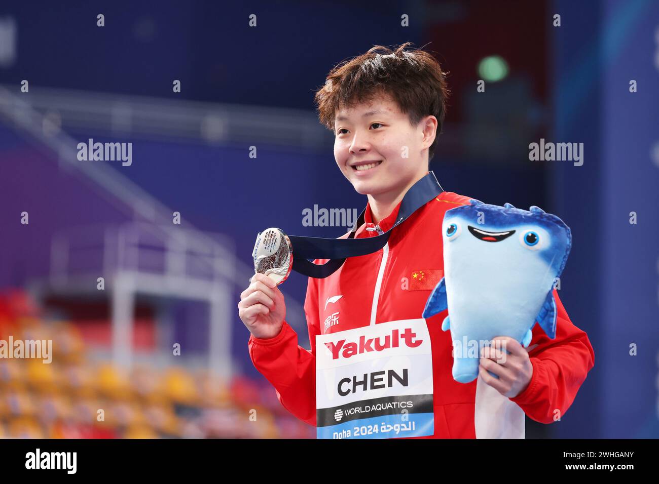 Doha, Qatar. 9th Feb, 2024. Yiwen Chen (CHN) Diving : World Aquatics Championships Doha 2024 ...