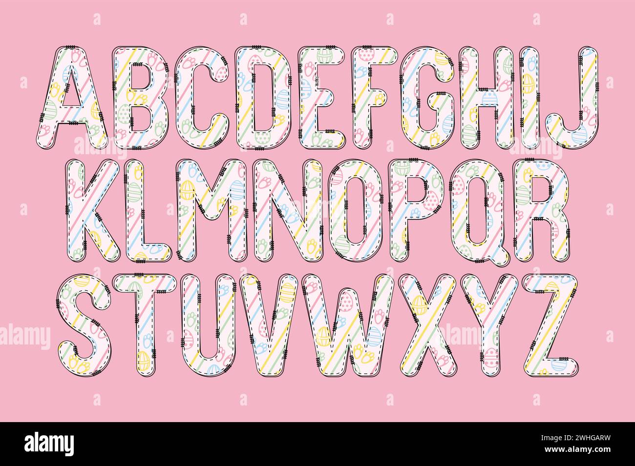 Versatile Collection of Harmony Alphabet Letters for Various Uses Stock ...