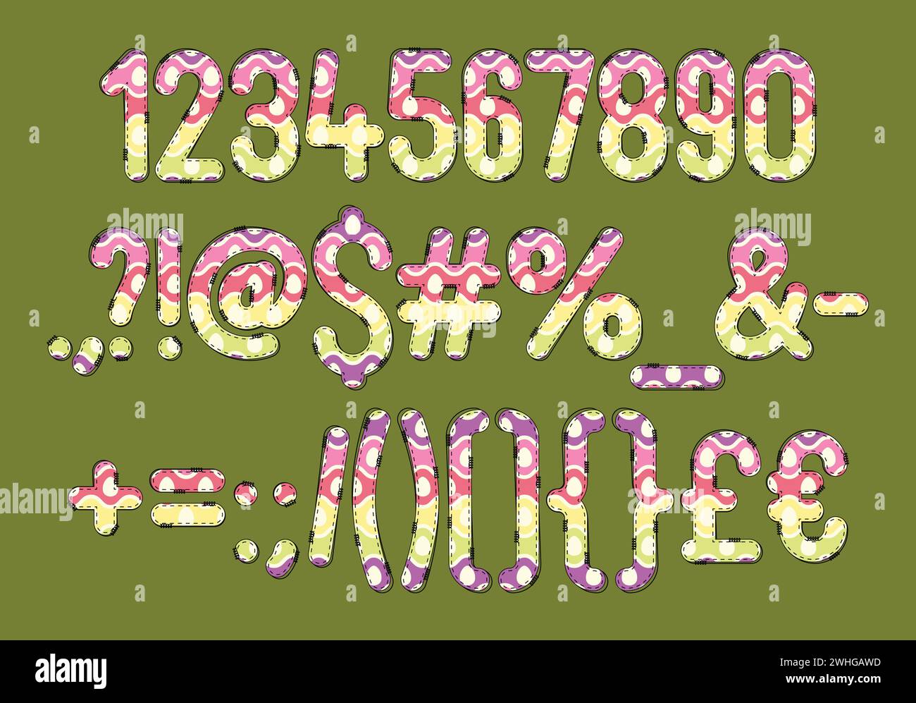 Versatile Collection of Easter Eggs Numbers and Punctuation for Various ...