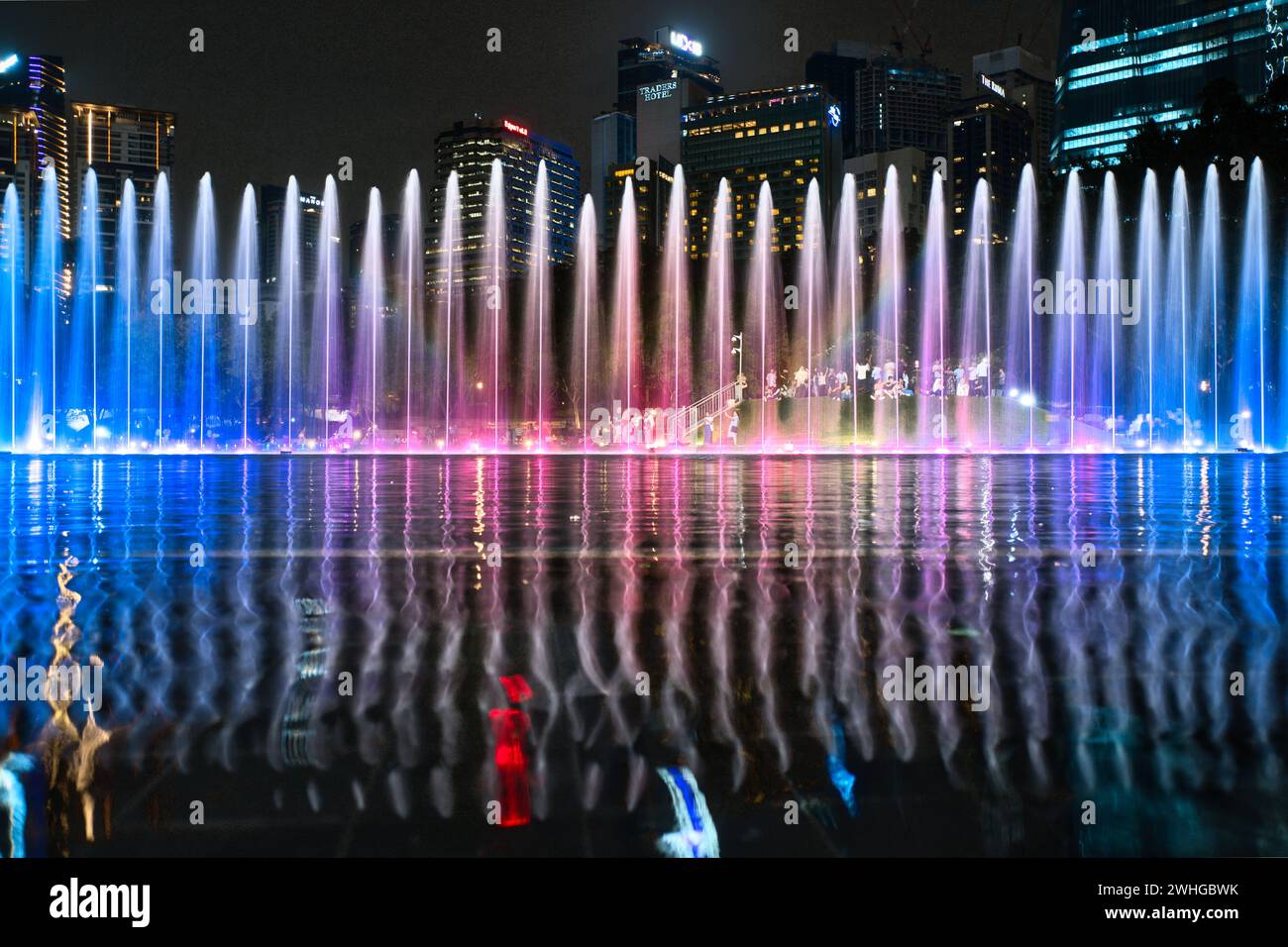 Kuala Lumpur, Malaysia - December 19, 2023: Symphony lake water show in ...