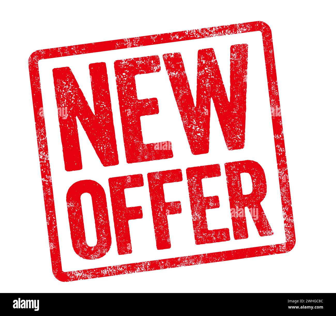 Red stamp on a white background - New Offer Stock Photo - Alamy