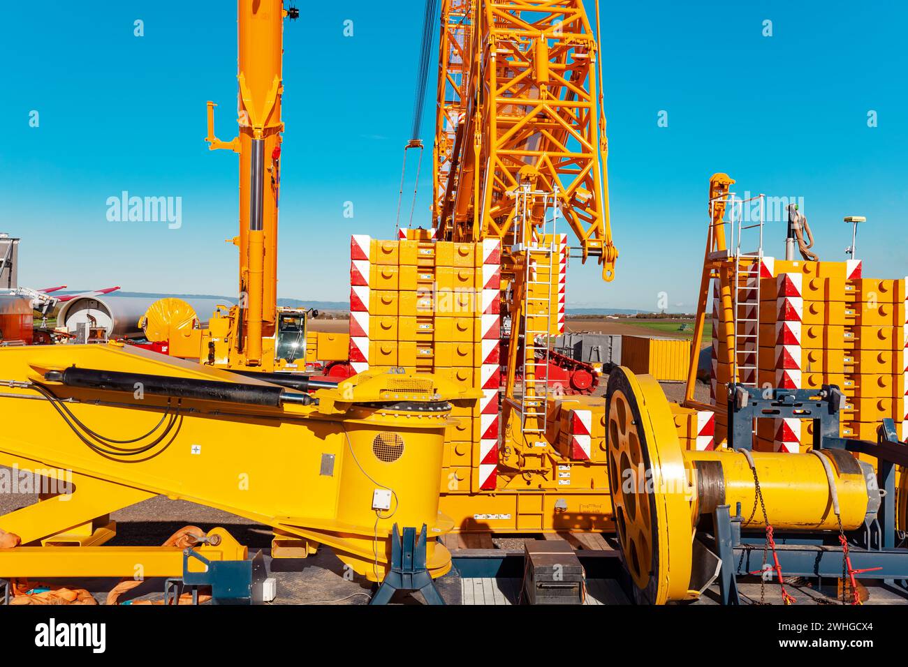 Machinery. Crawler crane standing on a construction site for Building ...