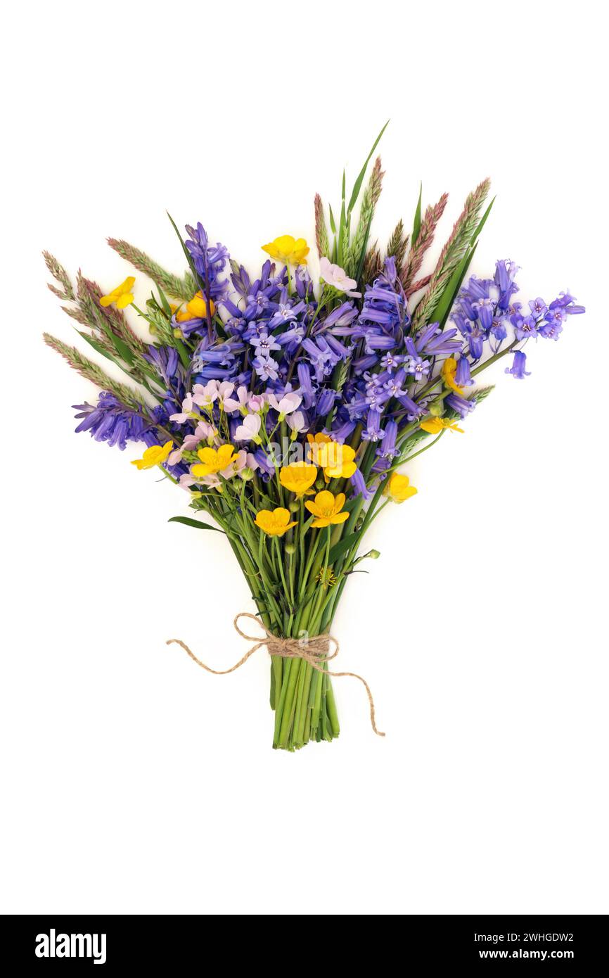 Spring wildflower arrangement posy of British flowers for Beltane on ...