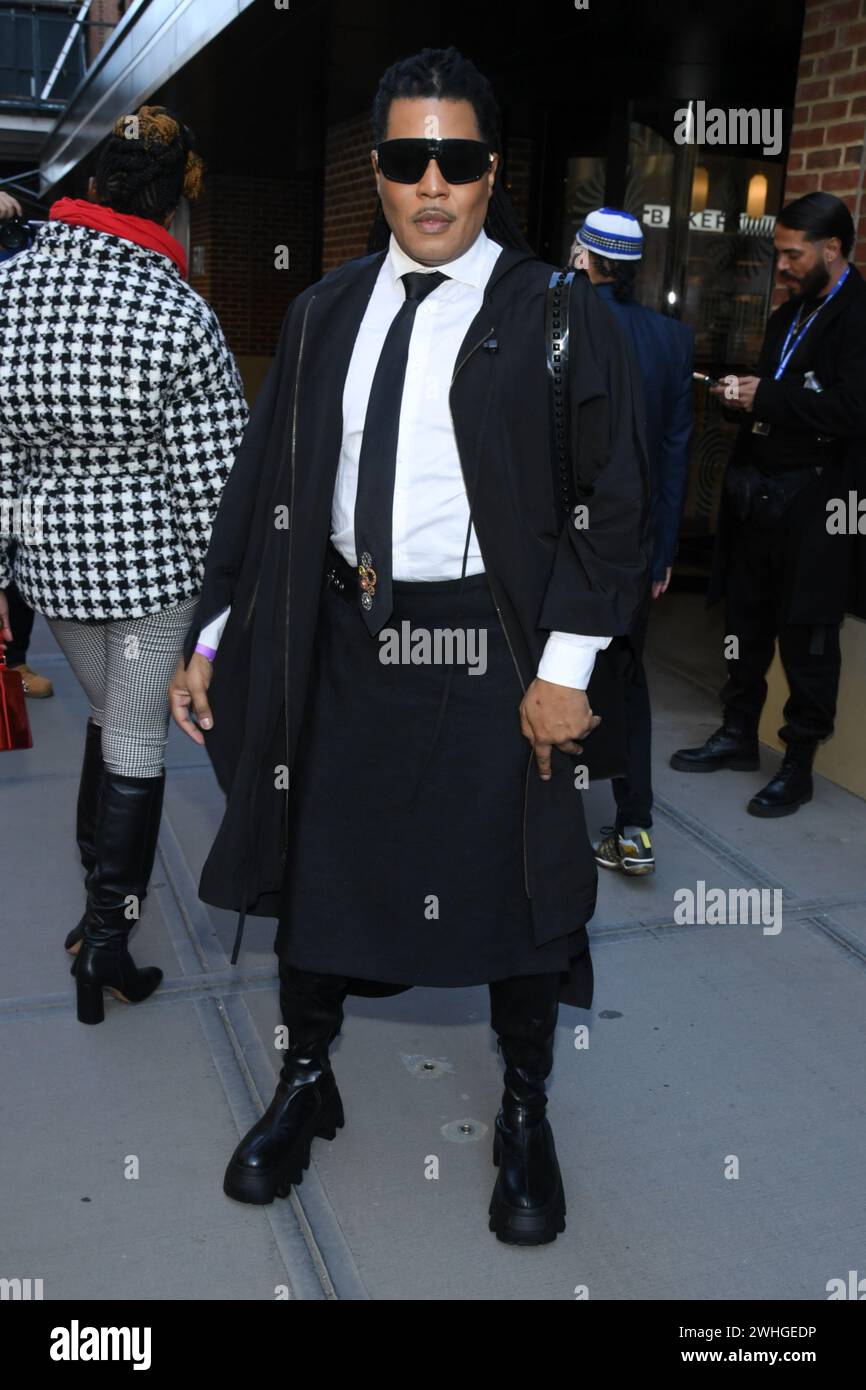 New York, USA. 09th Feb, 2024. Celebrity Stylist Ty-Ron Mayes street ...