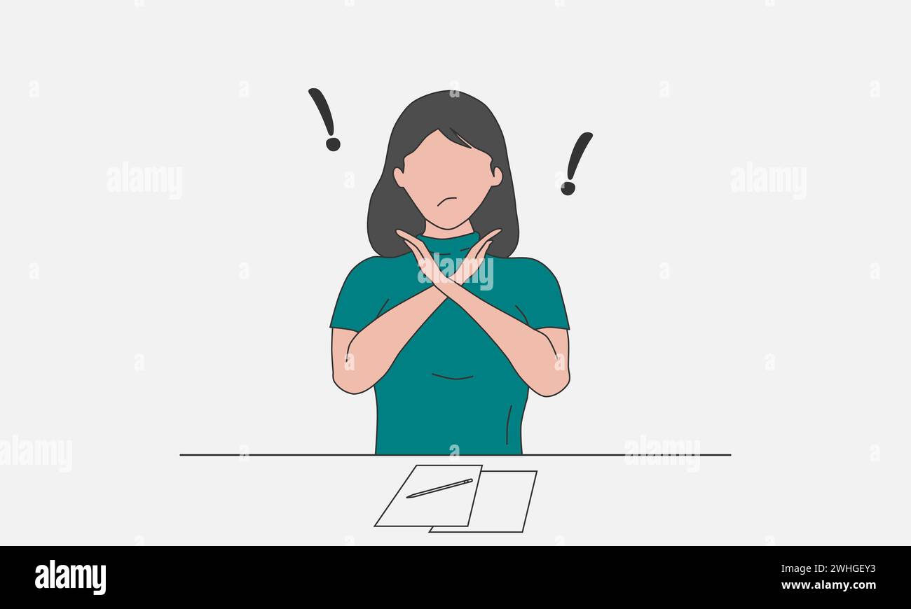 Woman hand gesture stop Stock Vector Images - Alamy