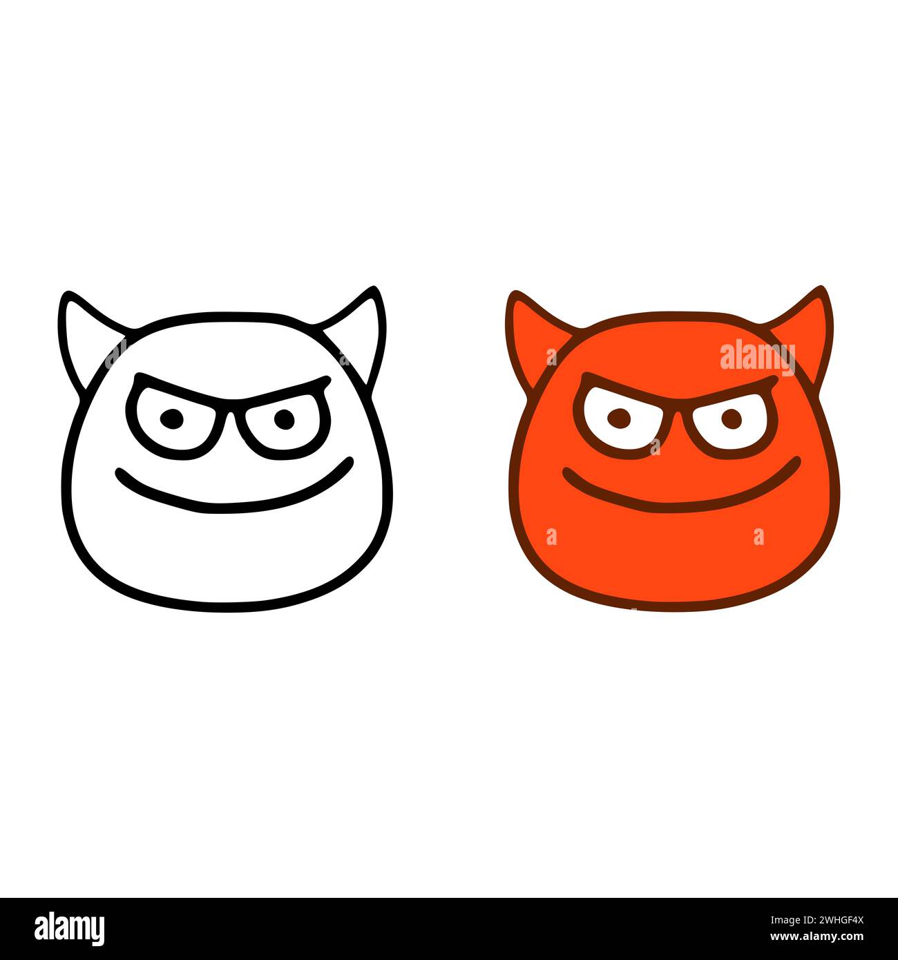 Damn emoticon in doodle style isolated on white background Stock Photo ...