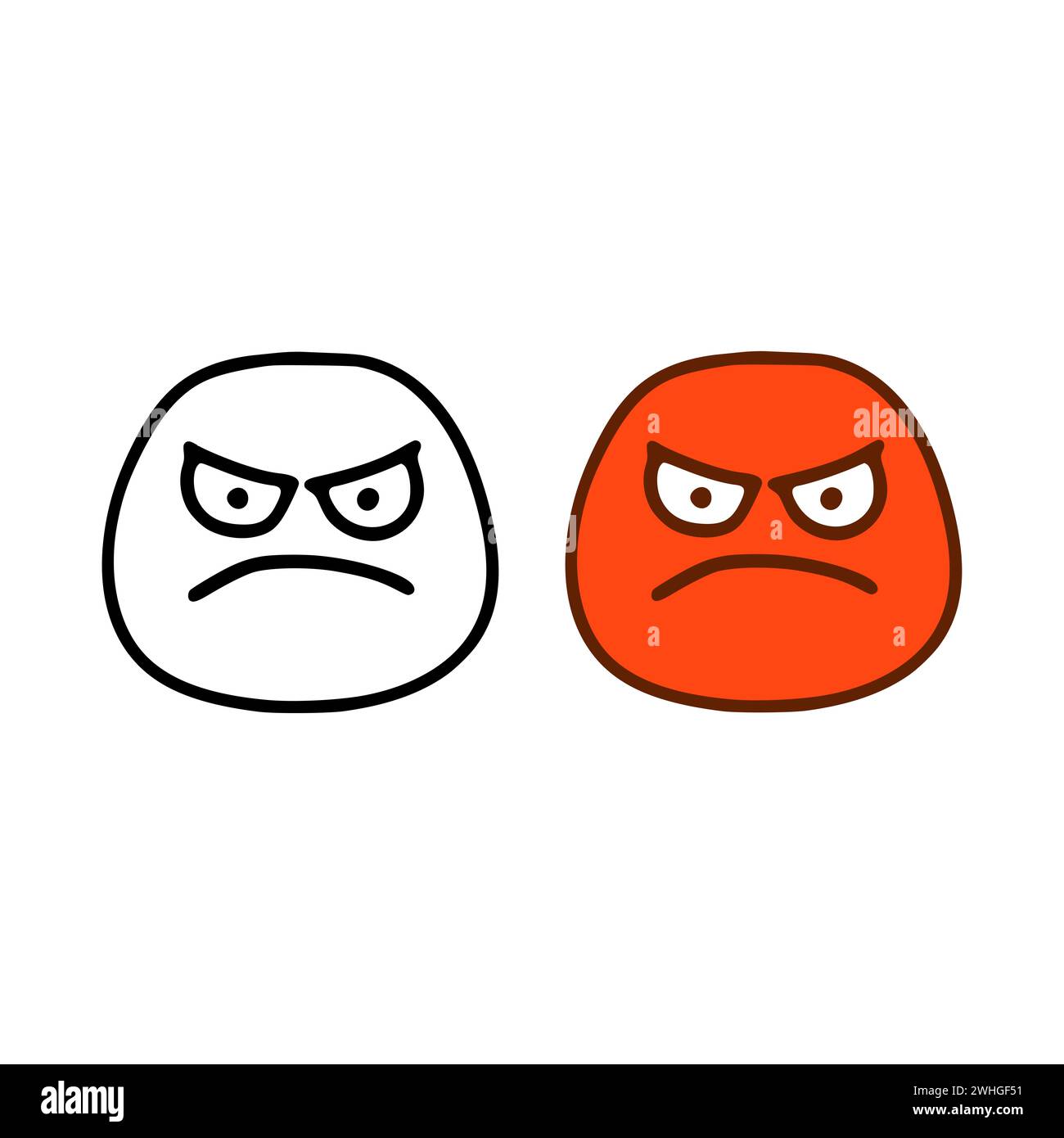 Angry face emoticon in Cut Out Stock Images & Pictures - Alamy