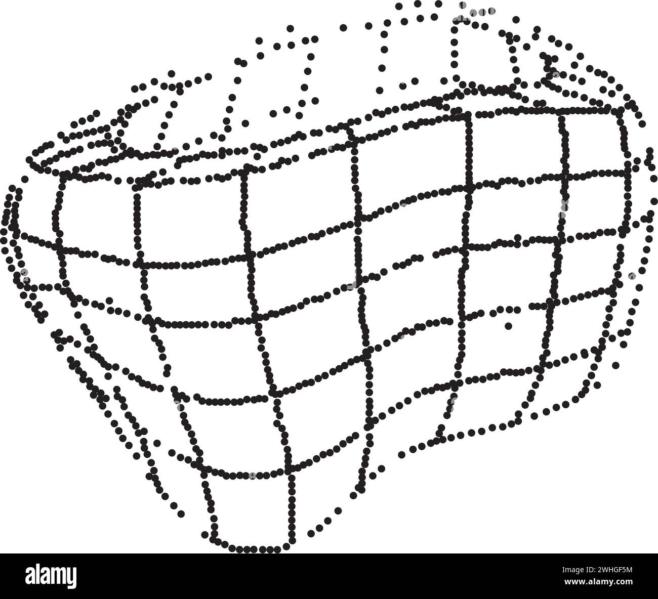 Monochrome Stippled Woven Basket Texture Illustration Vector Stock ...