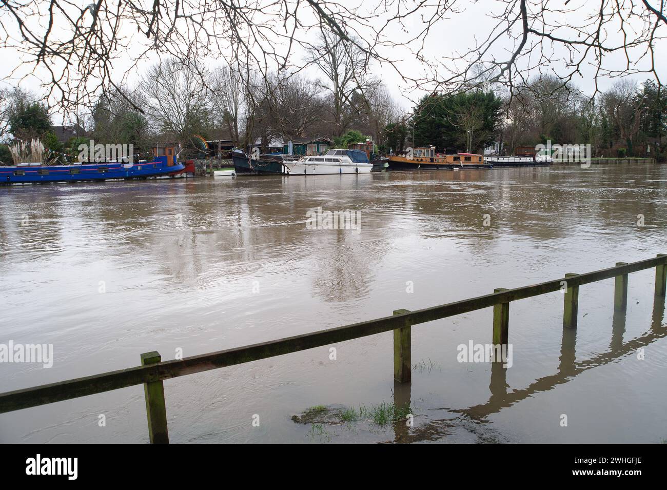 Old Windsor, UK. 10th February, 2024. A Flood Alert is back once again ...