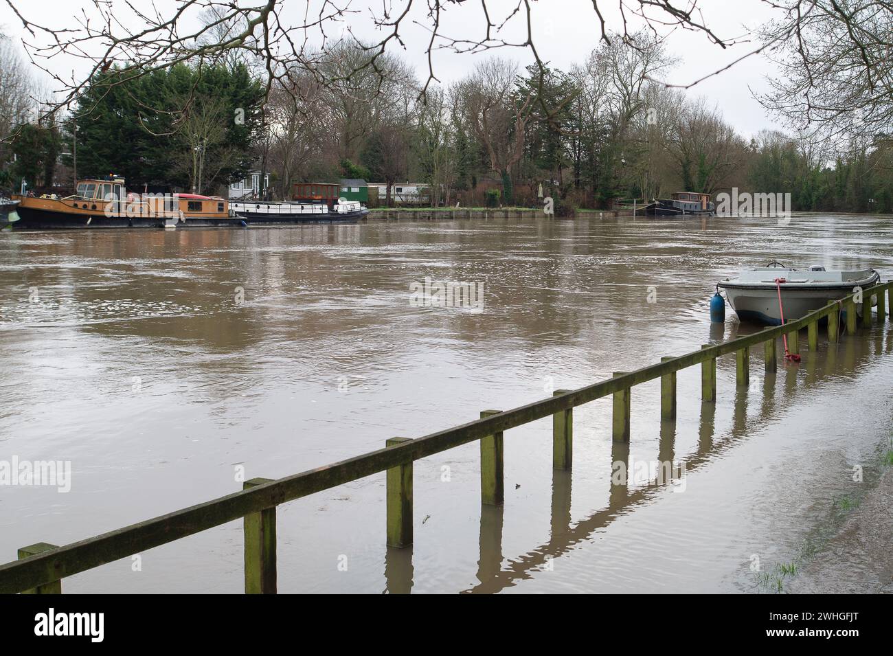 Old Windsor, UK. 10th February, 2024. A Flood Alert is back once again ...