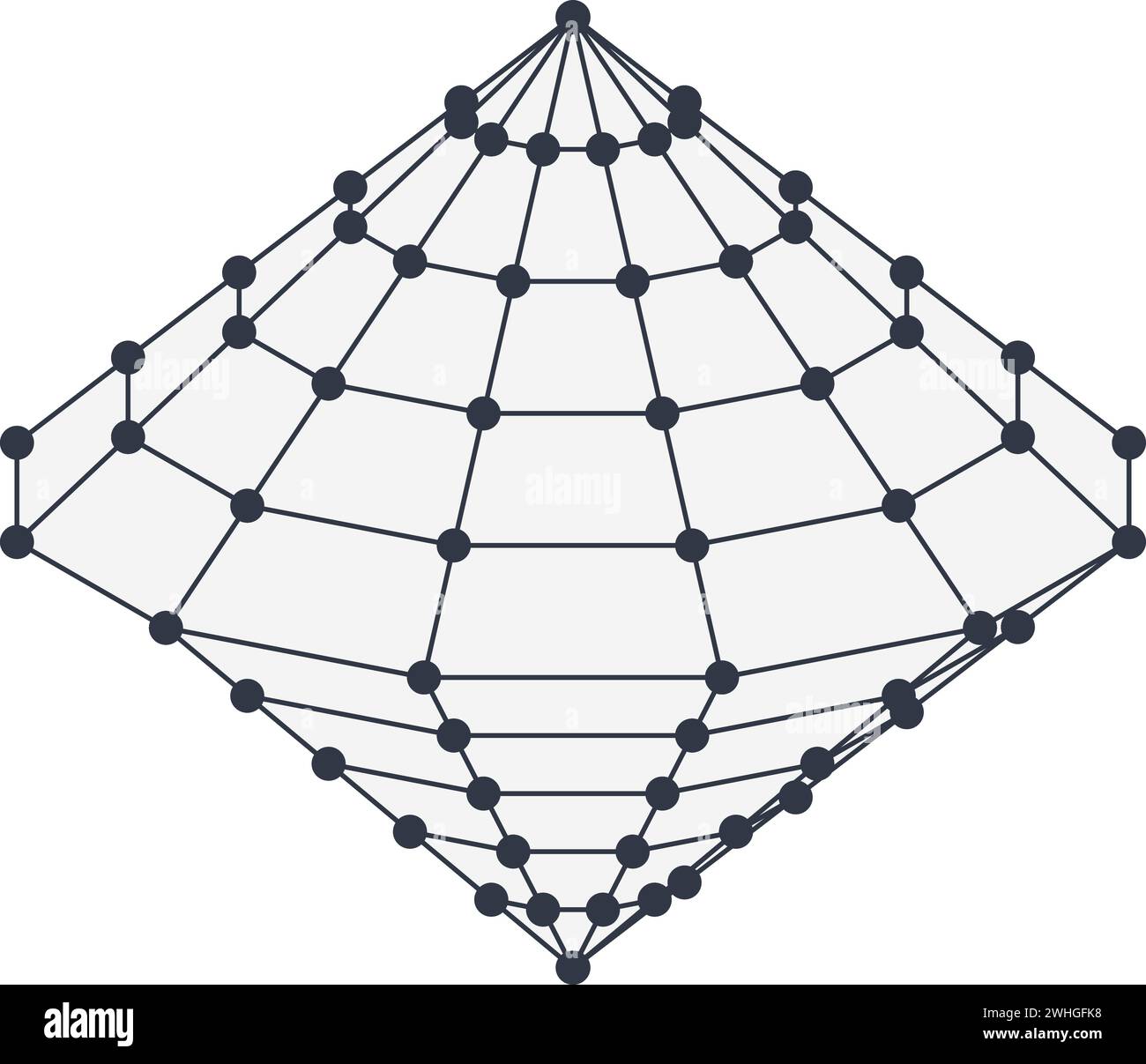 Wireframe Pyramid Geometric Structure Design. Double cone wireframe ...