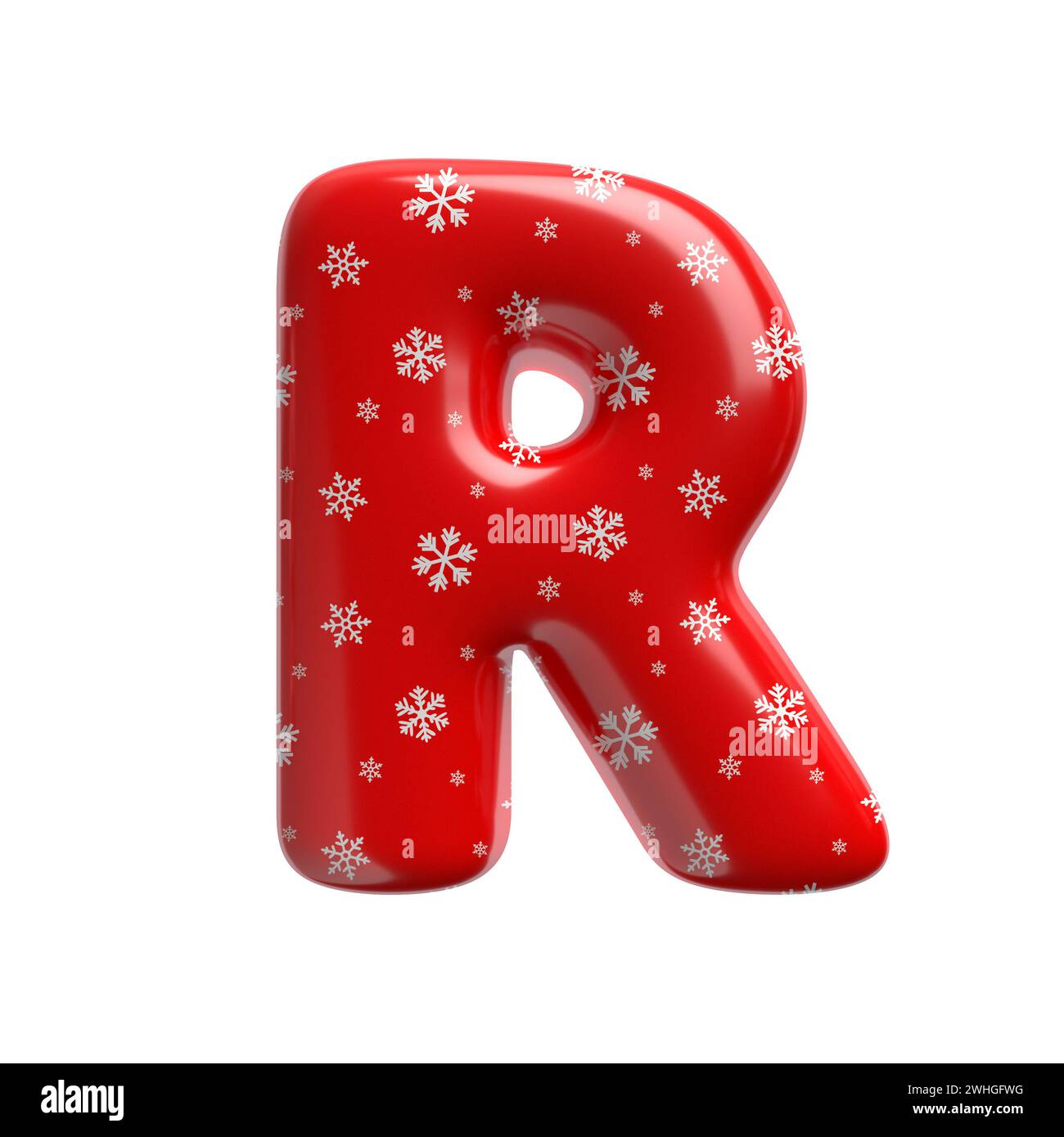 Snowflake letter R - Uppercase 3d christmas font - suitable for ...
