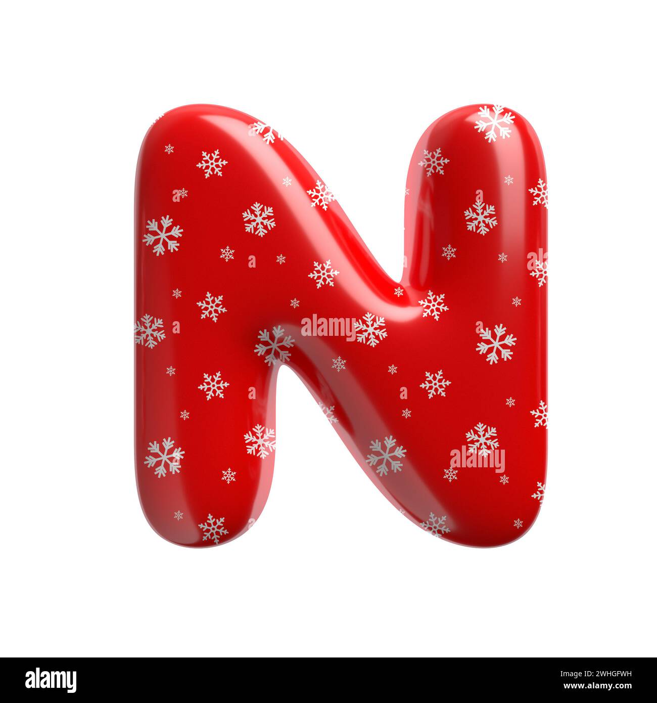 Snowflake letter N - Capital 3d christmas font - suitable for Christmas ...