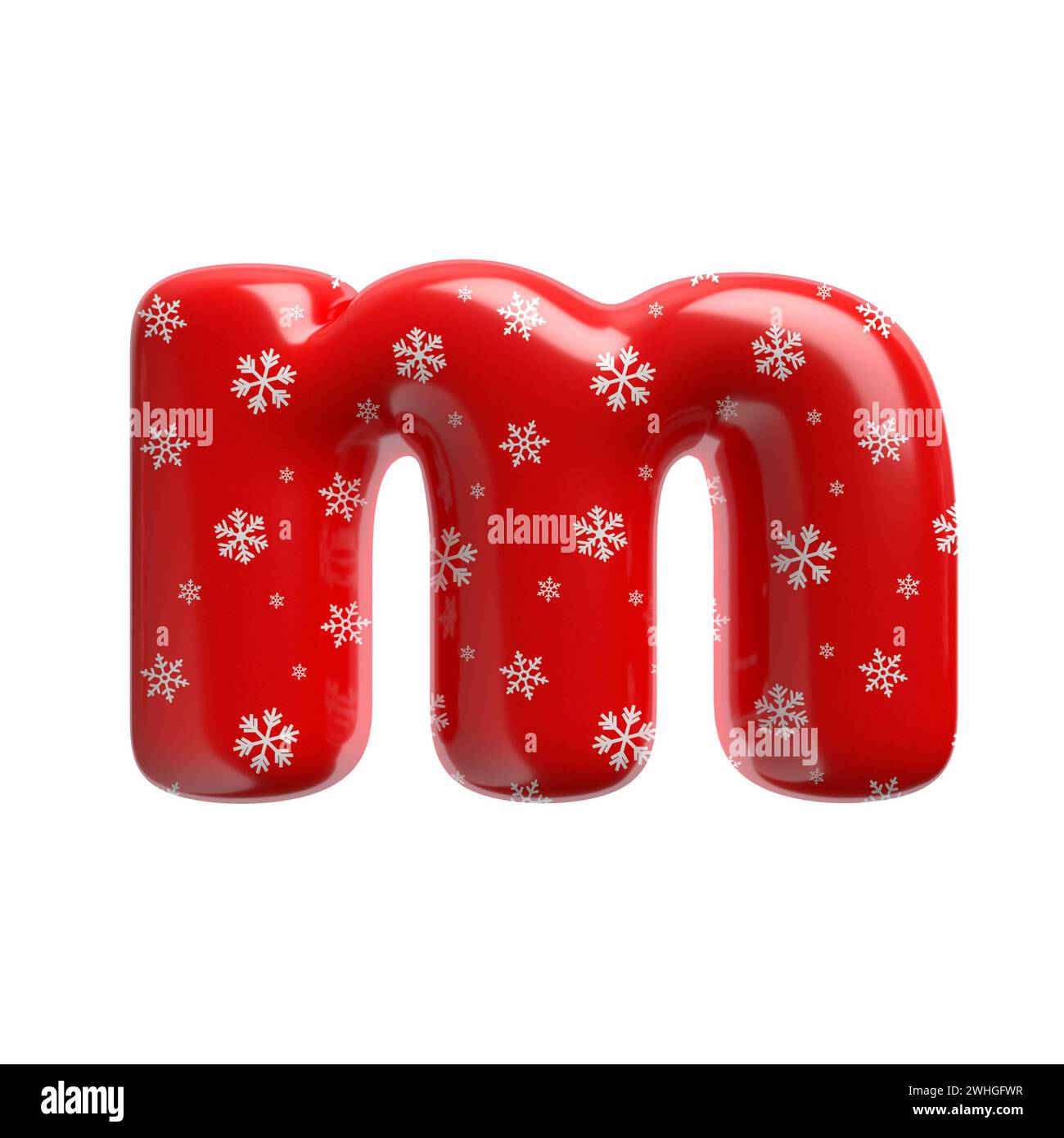 Snowflake letter M - Lowercase 3d christmas font - Suitable for ...